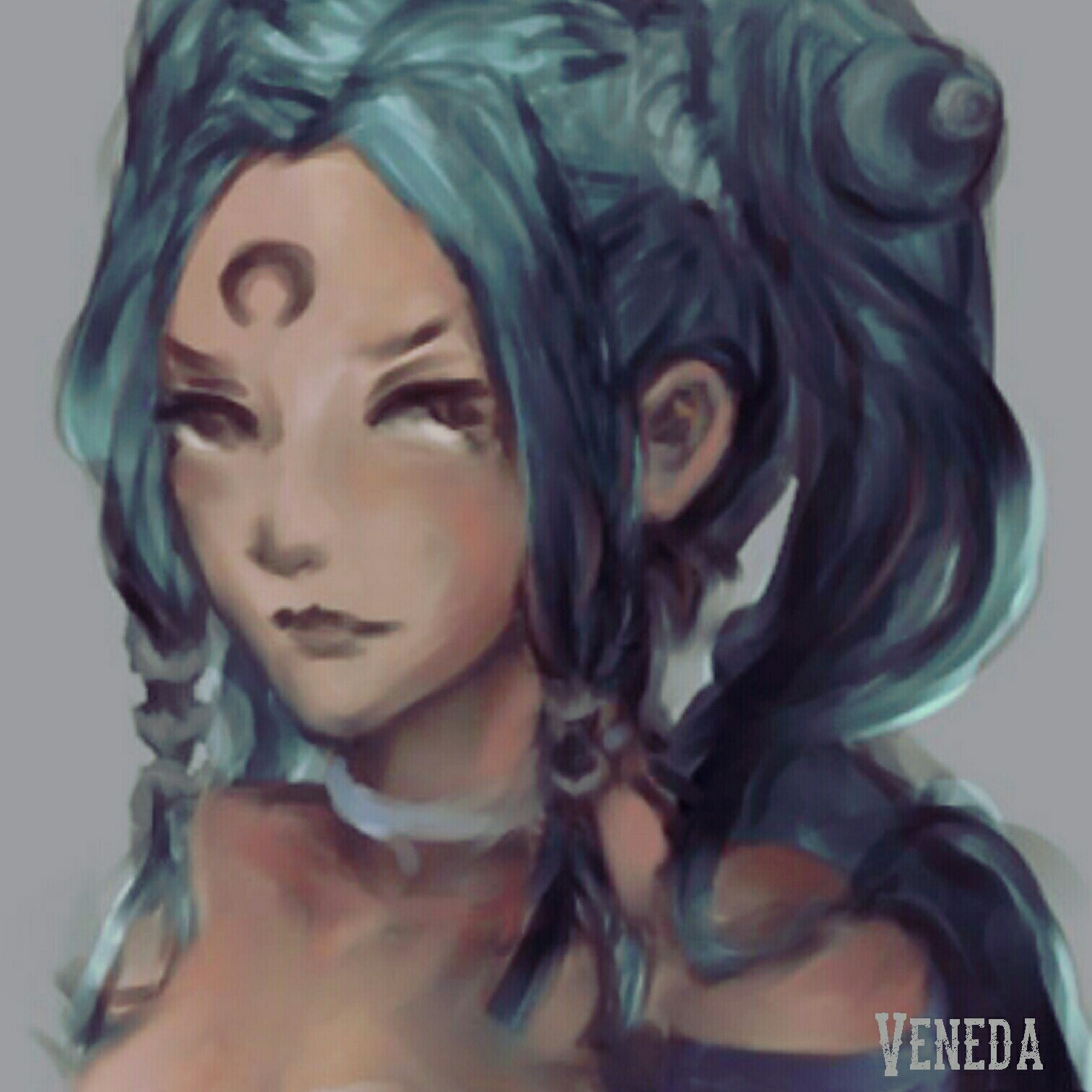 ArtStation - process of creating Moon girl