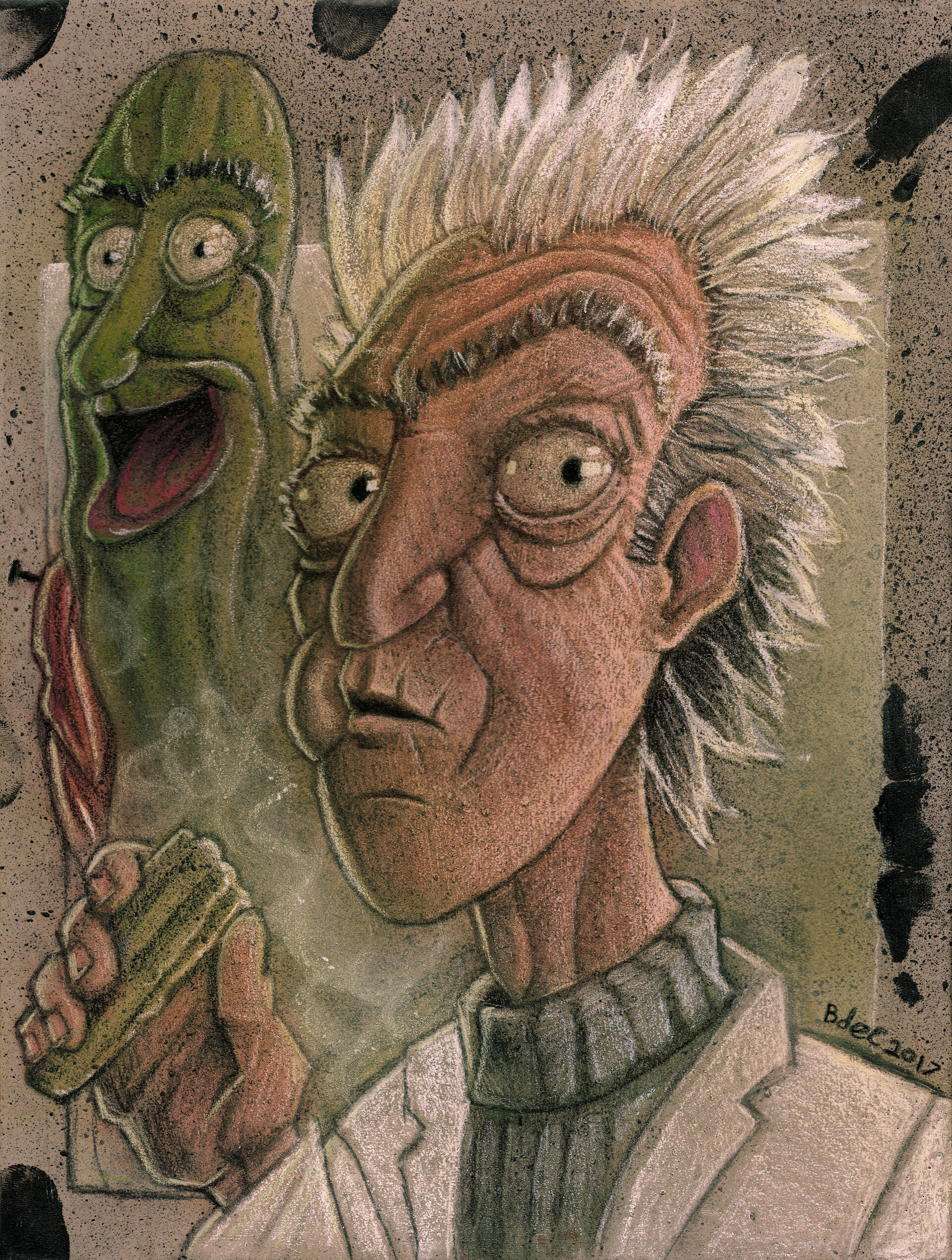 how to draw pickle rick from rick and morty