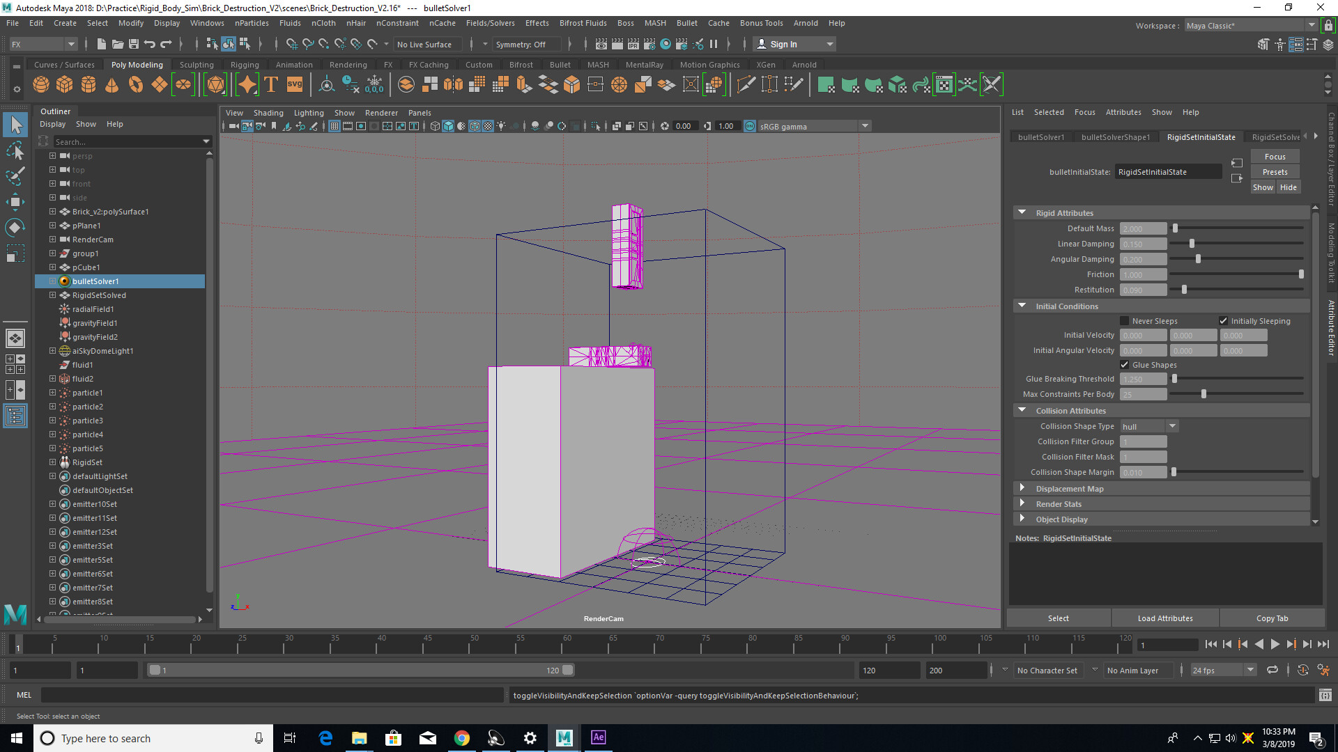 Karyn Kewlani - Brick Destruction In Maya Bullet Physics