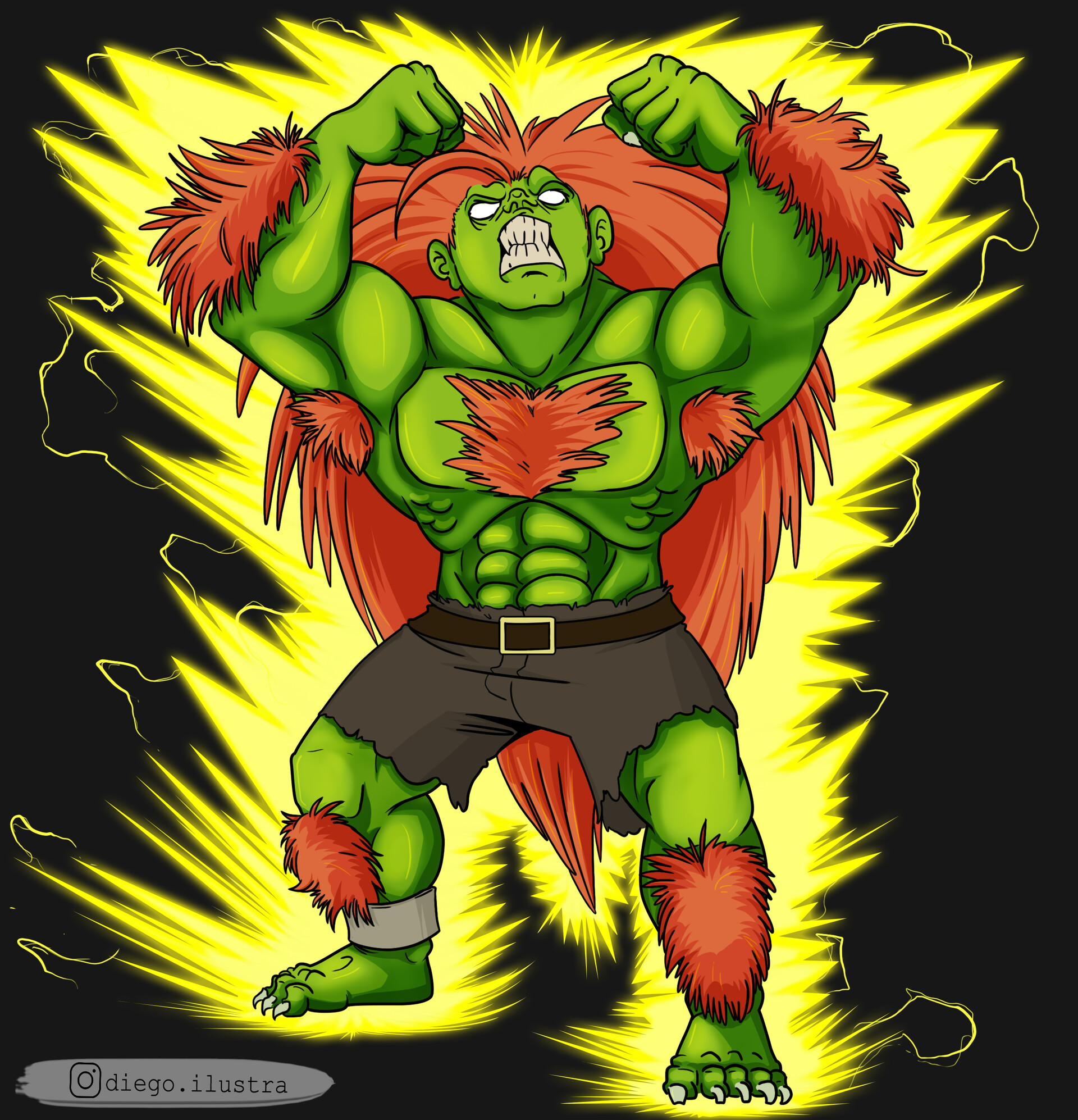 ArtStation - Street Cartoon Fighters - Blanka