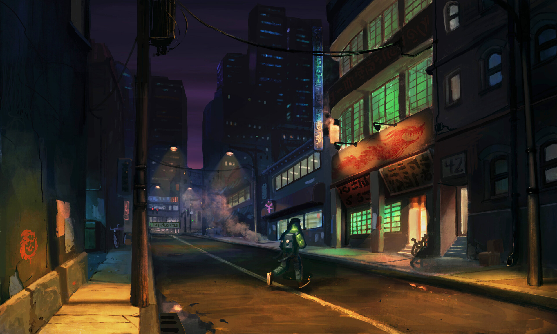 ArtStation - Street at night