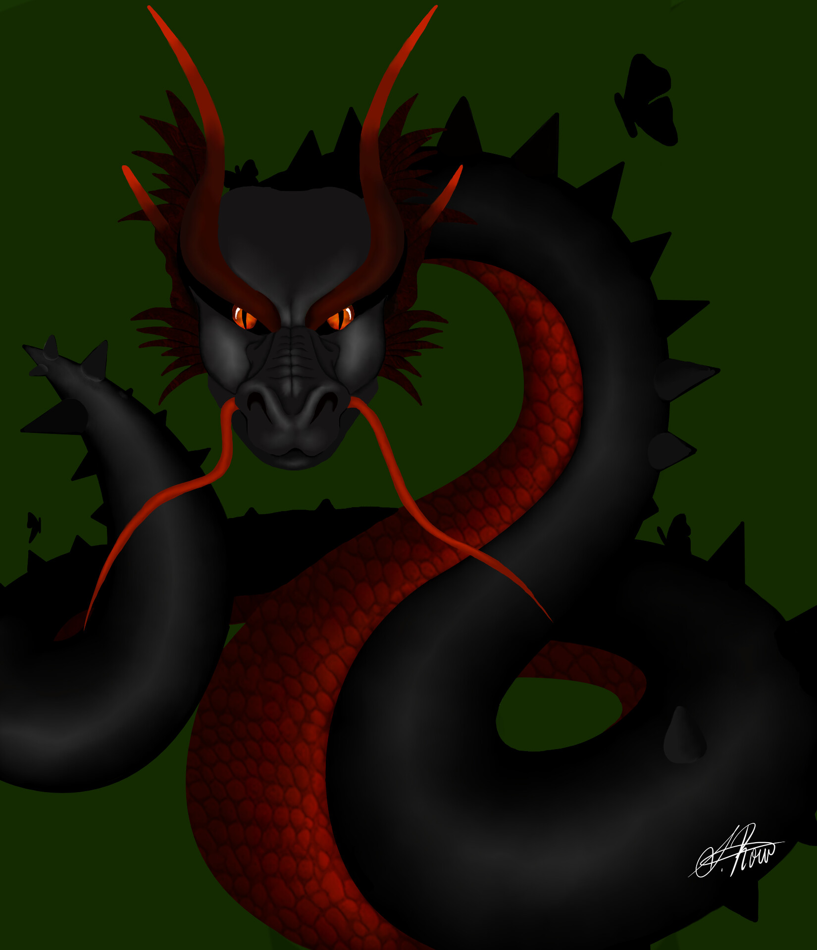 ArtStation - Snake dragon with spikes