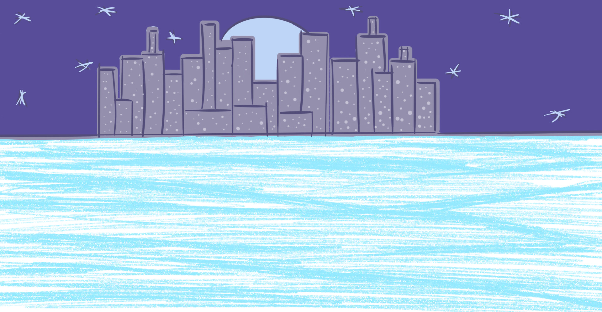 ArtStation - Frozen City Skyline