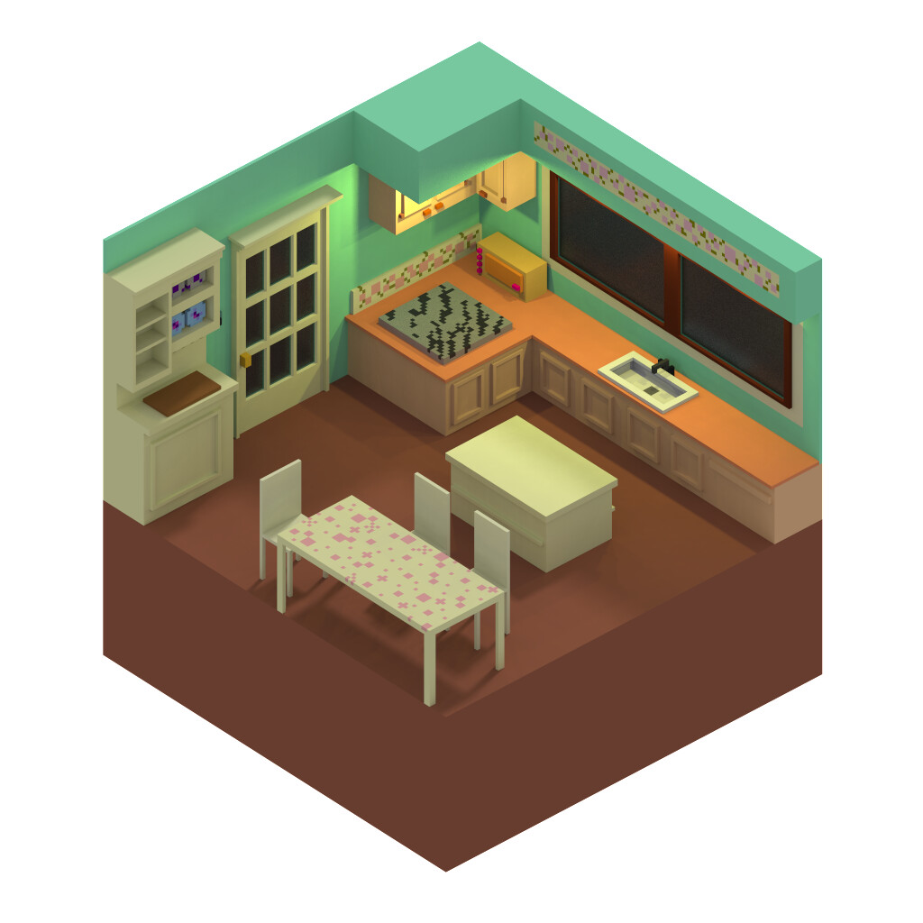 ArtStation - MagicaVoxel Interior