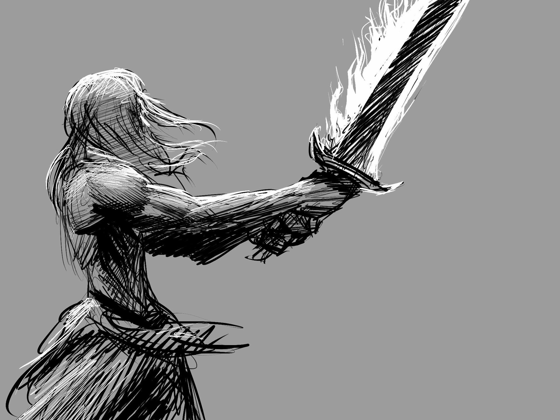 ArtStation - Warrior sketch