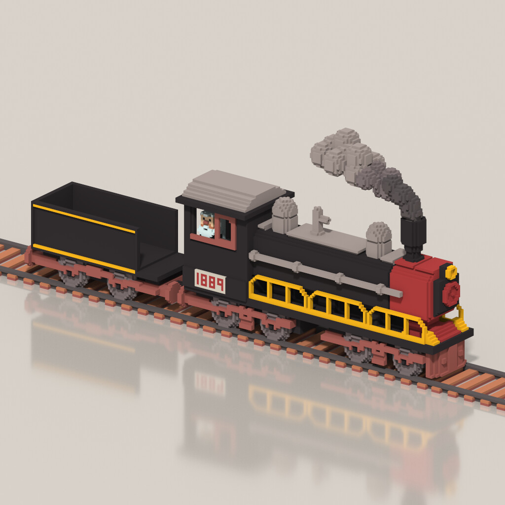 ArtStation - Voxel Retro Train