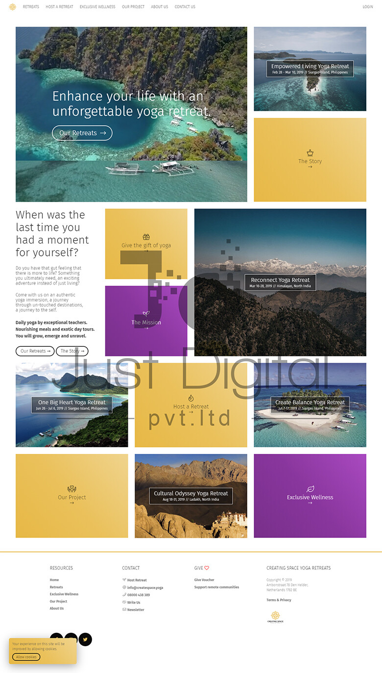 ArtStation - Retreats Website Design