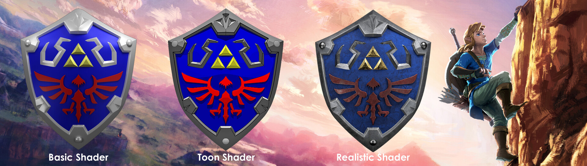 Pau Llopart - Zelda Hyrule Shield Toon and Realistic Shading