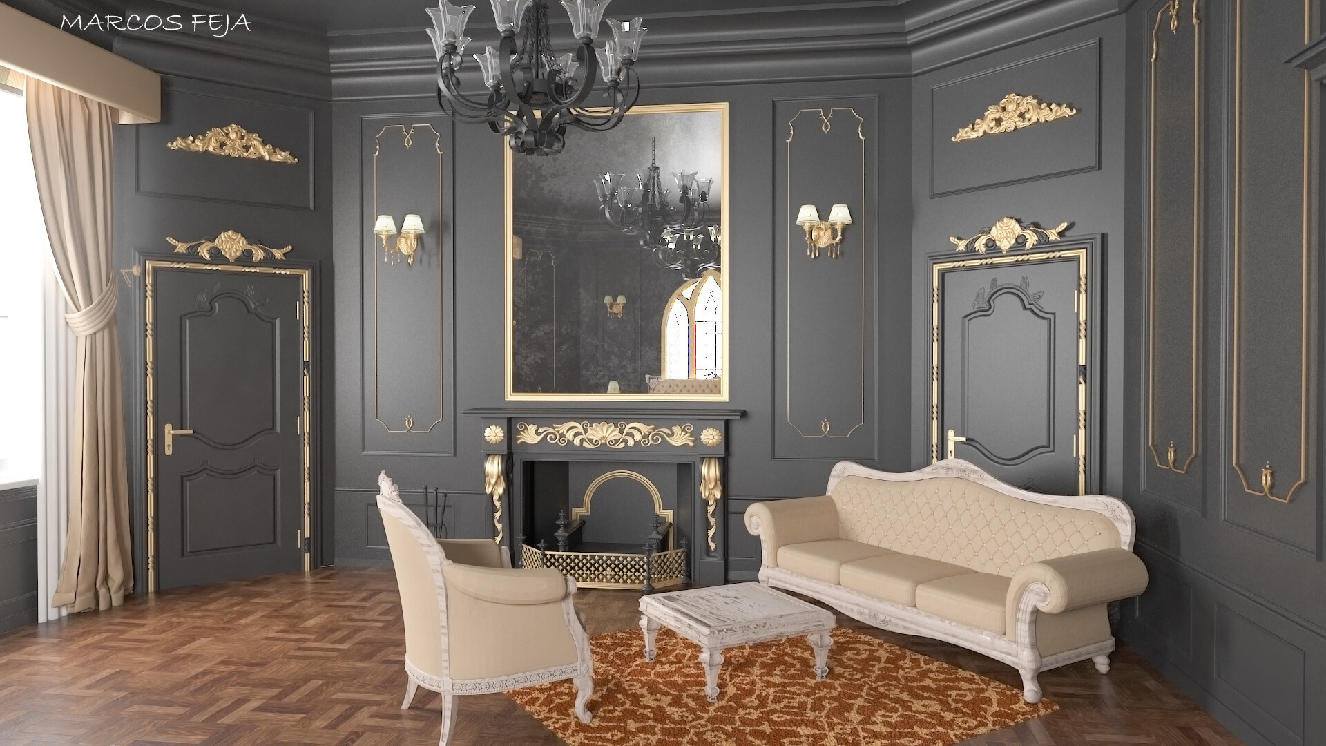 ArtStation - Baroque Decoration Bedroom