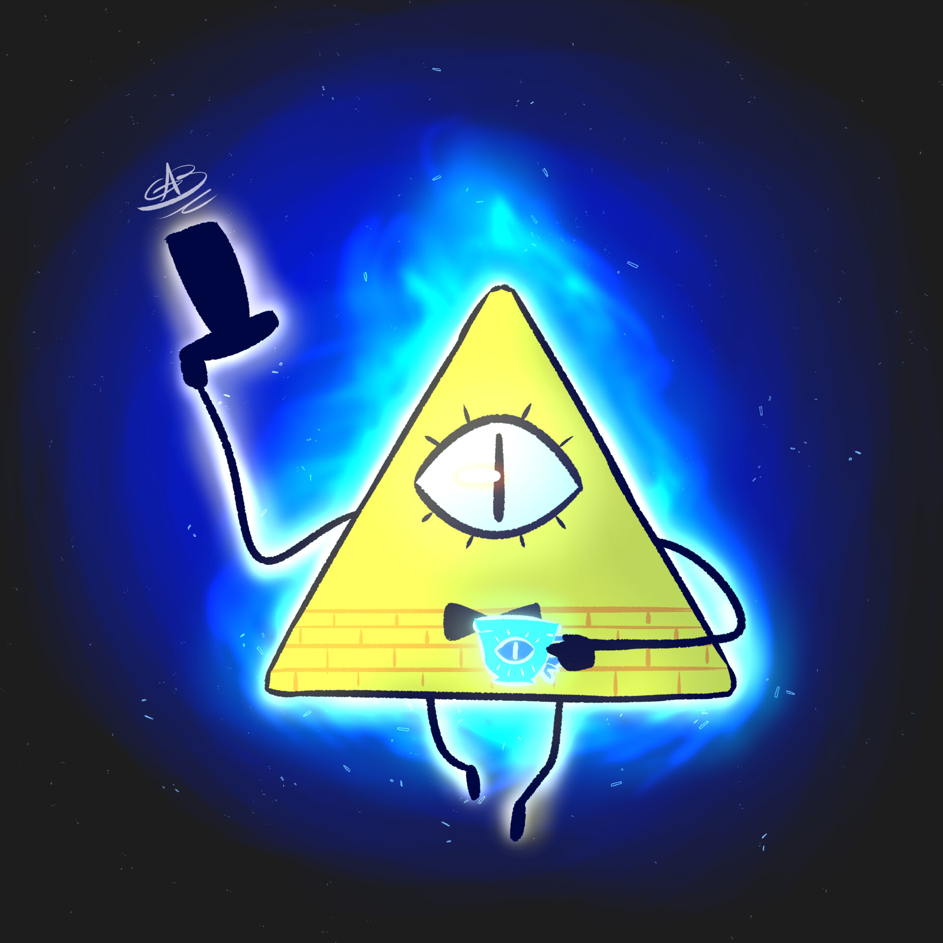 ArtStation - Bill Cipher with mug