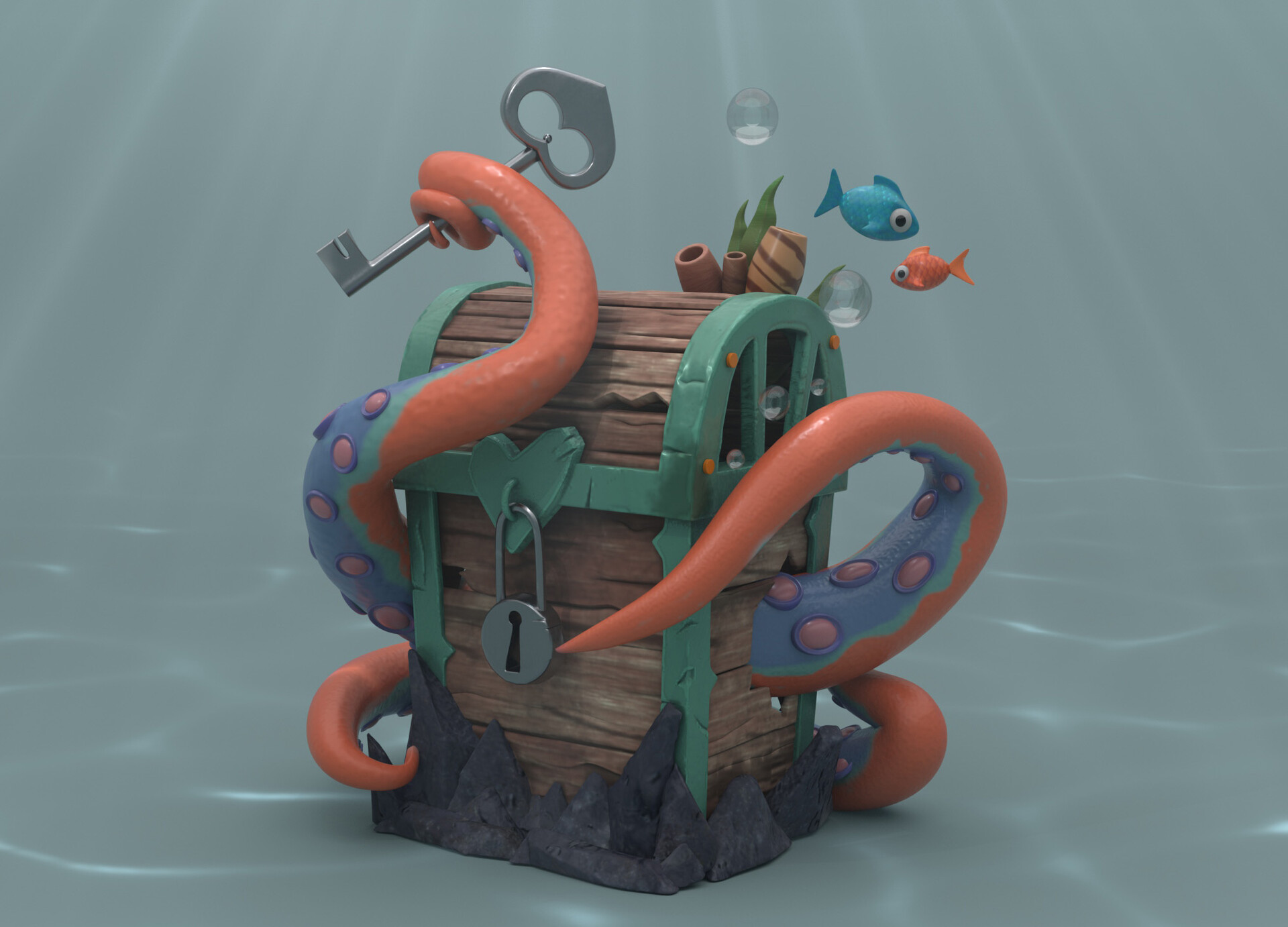 ArtStation - Octopus Treasure Chest