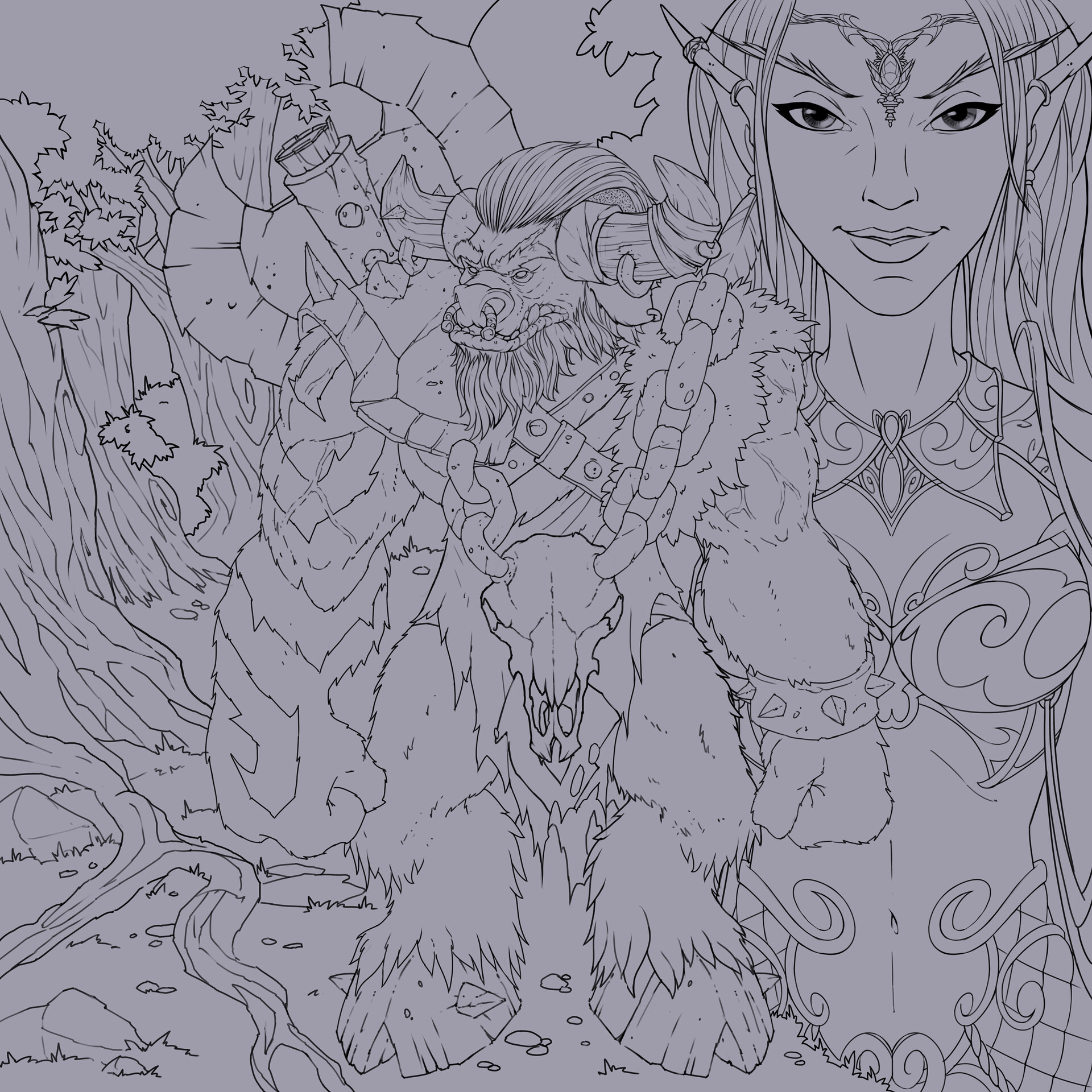 night elf coloring pages