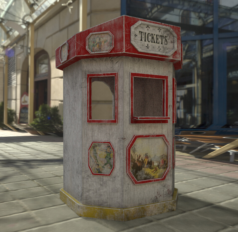 ArtStation - 3D VINTAGE TICKETBOOTH MODEL