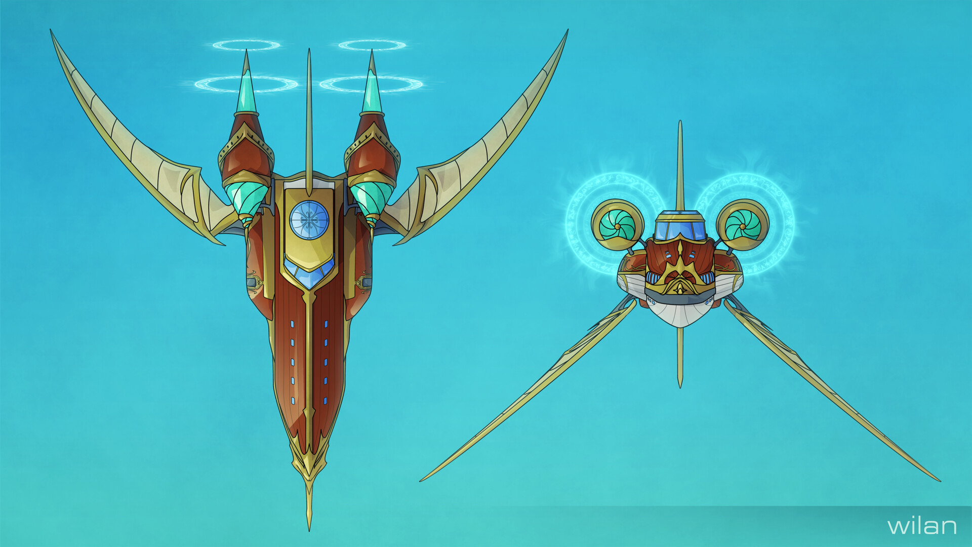 Wilan Serulia - Airyacht - steampunk-fantasy airship design