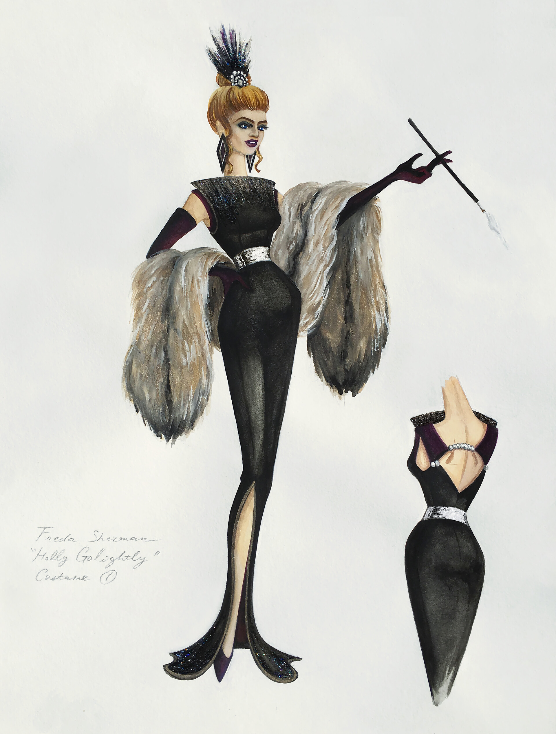 Freda Sherman - Holly Golightly's Costume Sketches