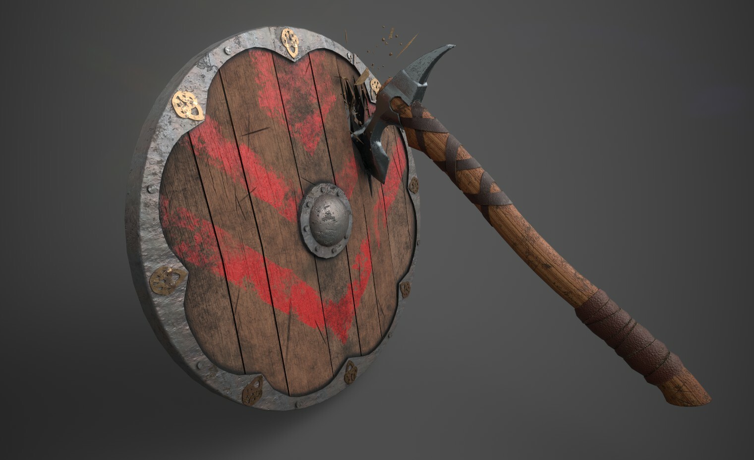 axe through shield