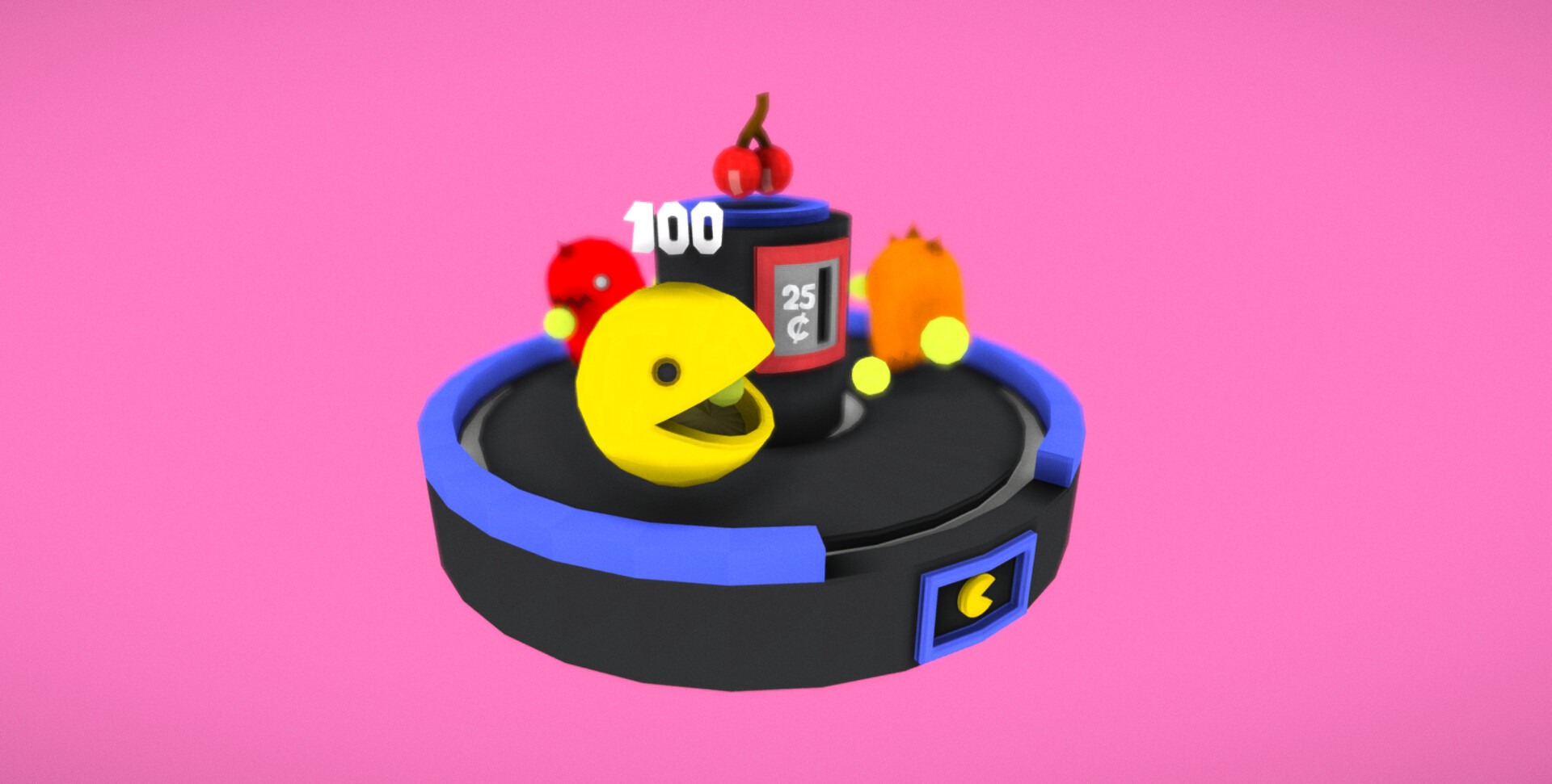 Isaac's Skull - Pacman Lowpoly - Games Diorama