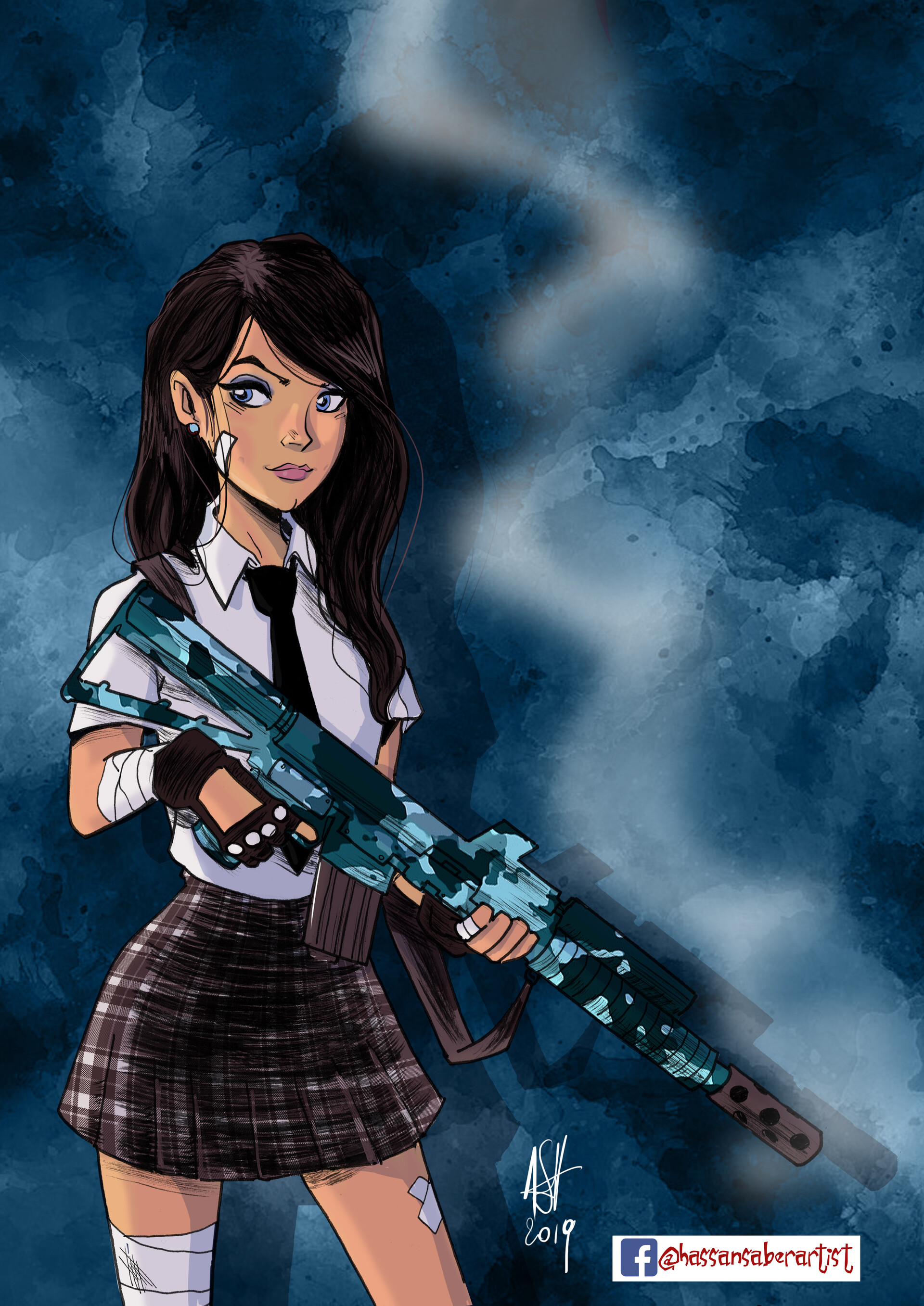 ArtStation - Gun girl