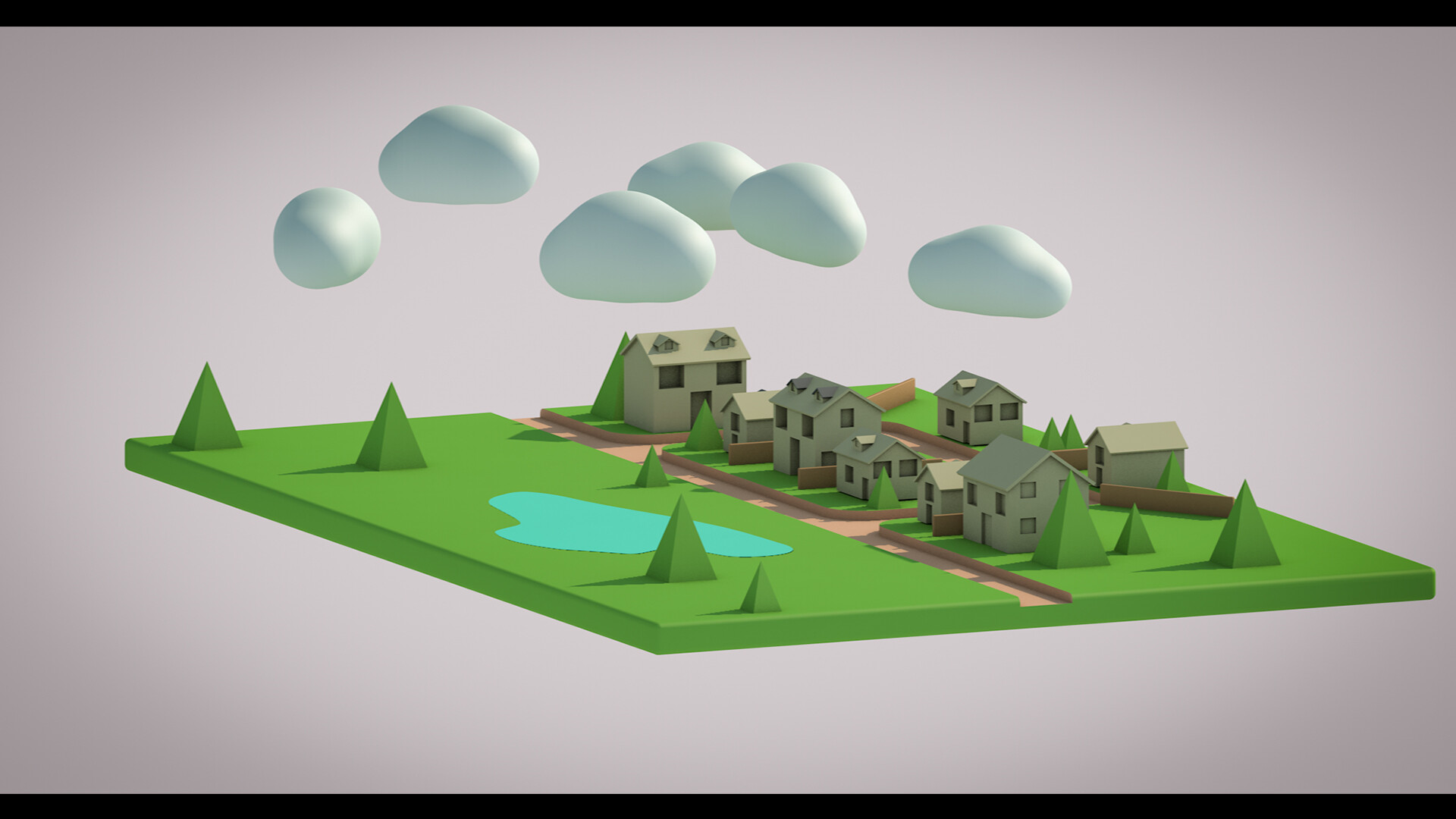 ArtStation - Low poly Town