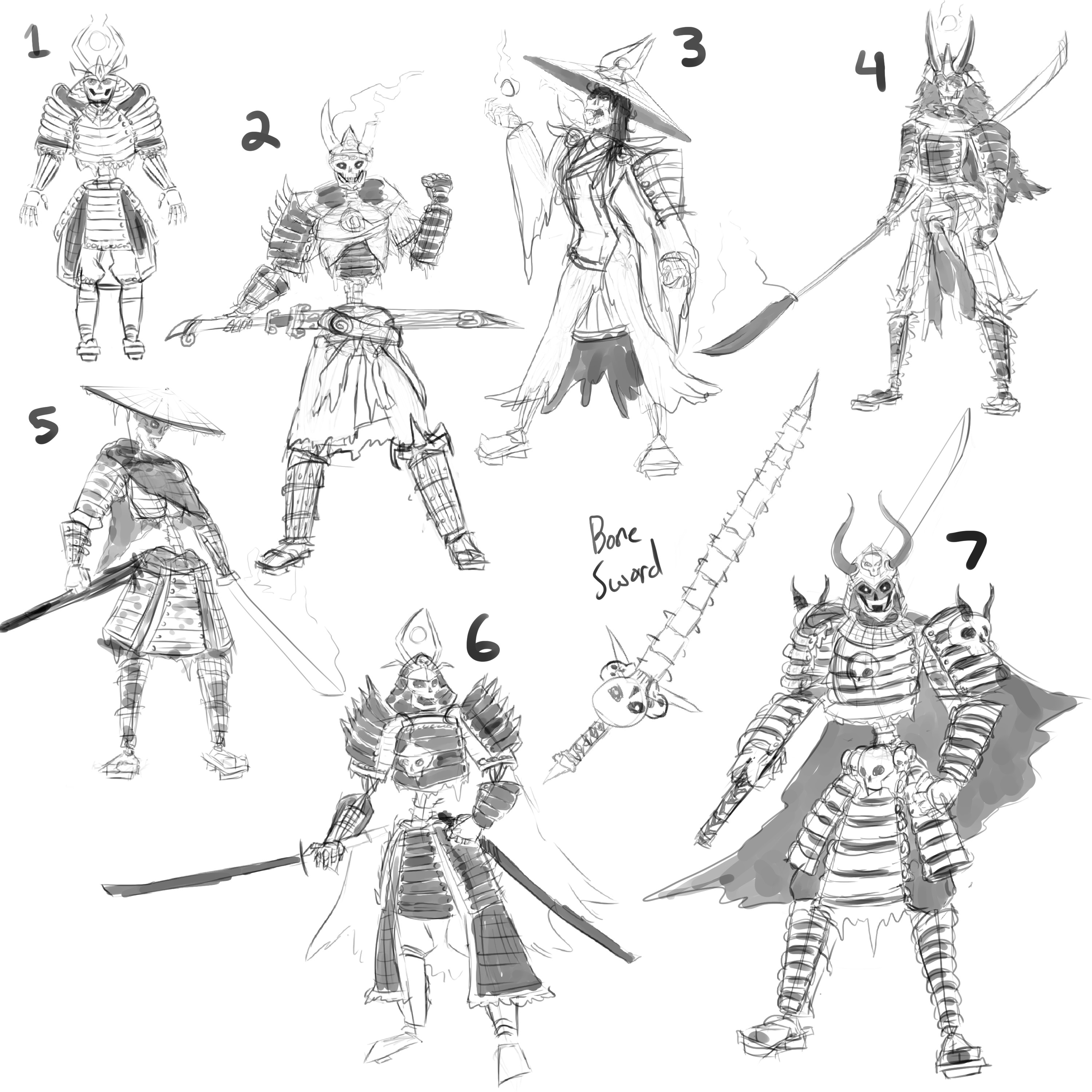 Anime Samurai Armor Drawing