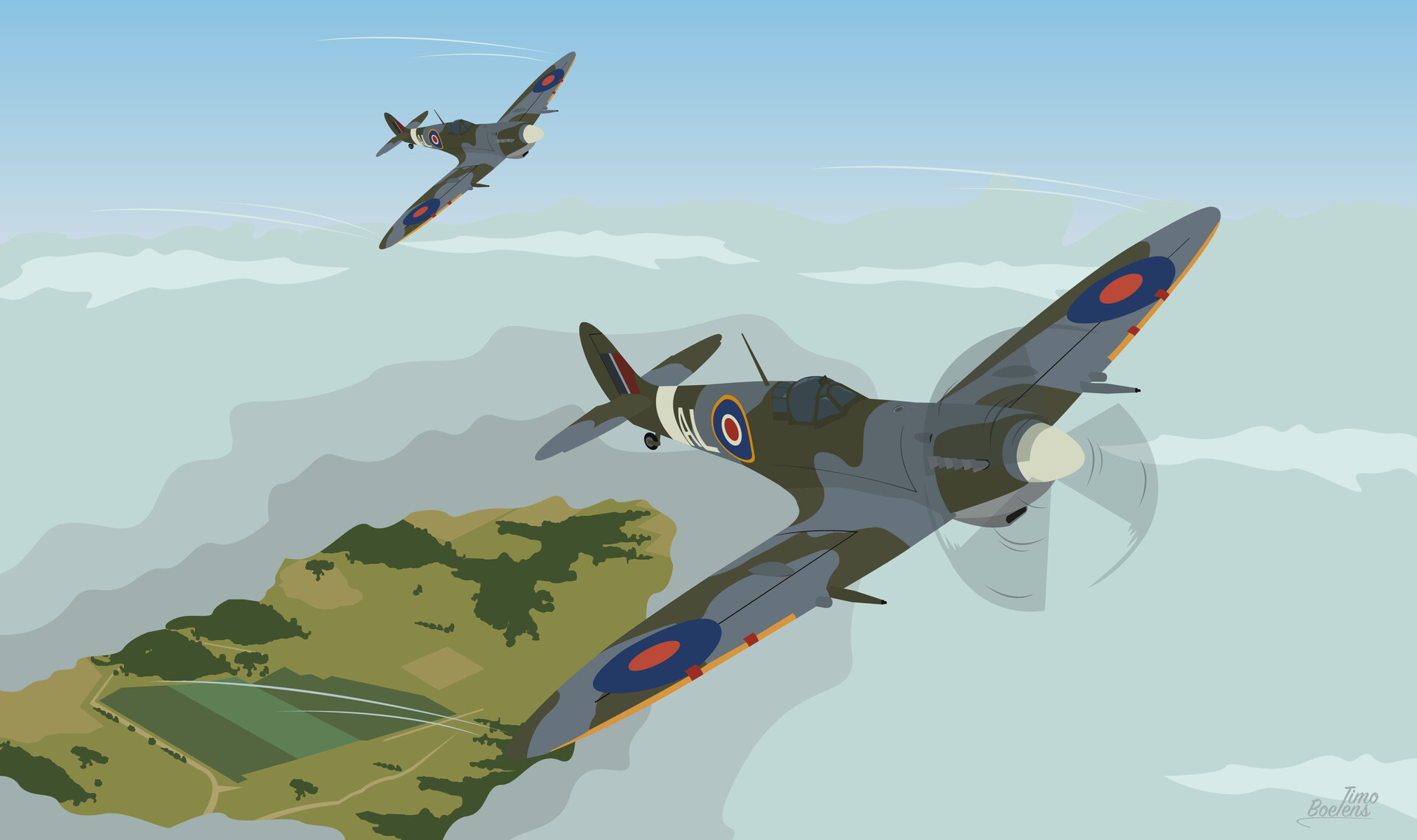 ArtStation - War birds - Spitfire Mk. IX