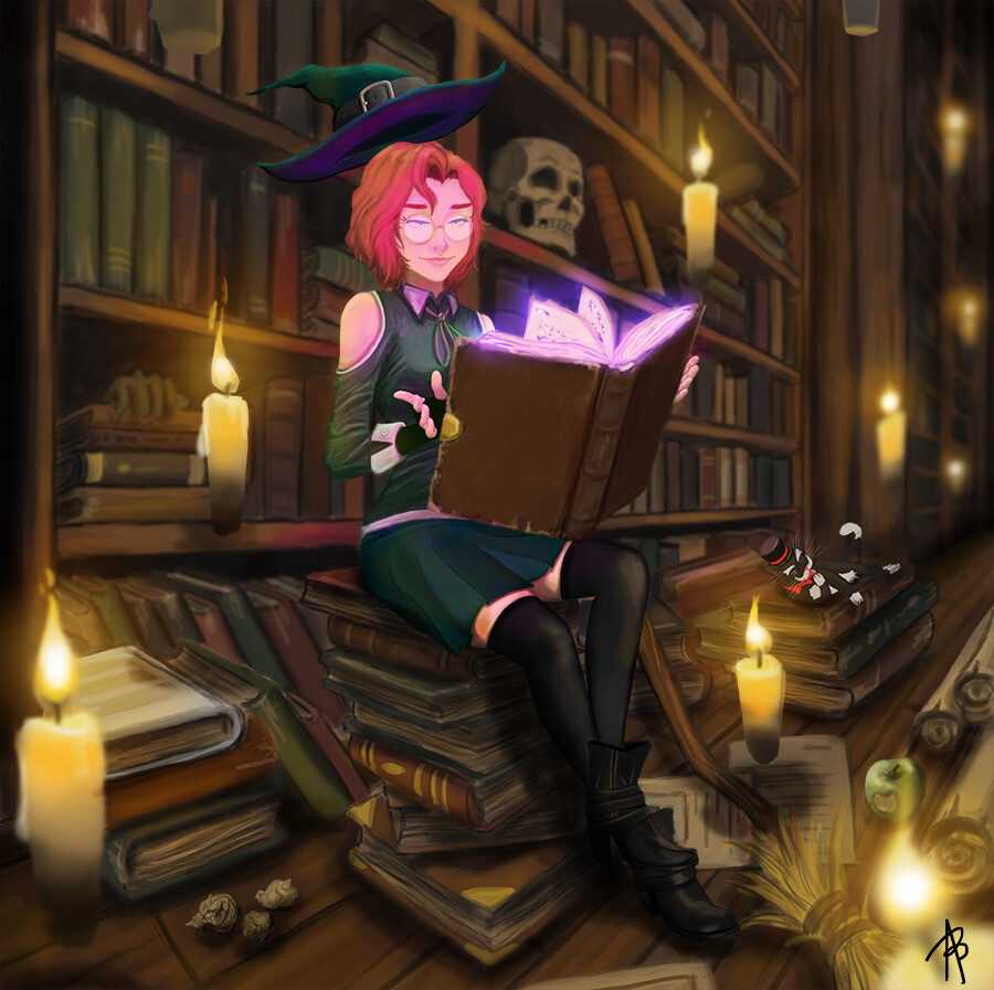 ArtStation - A Witch and Her Study