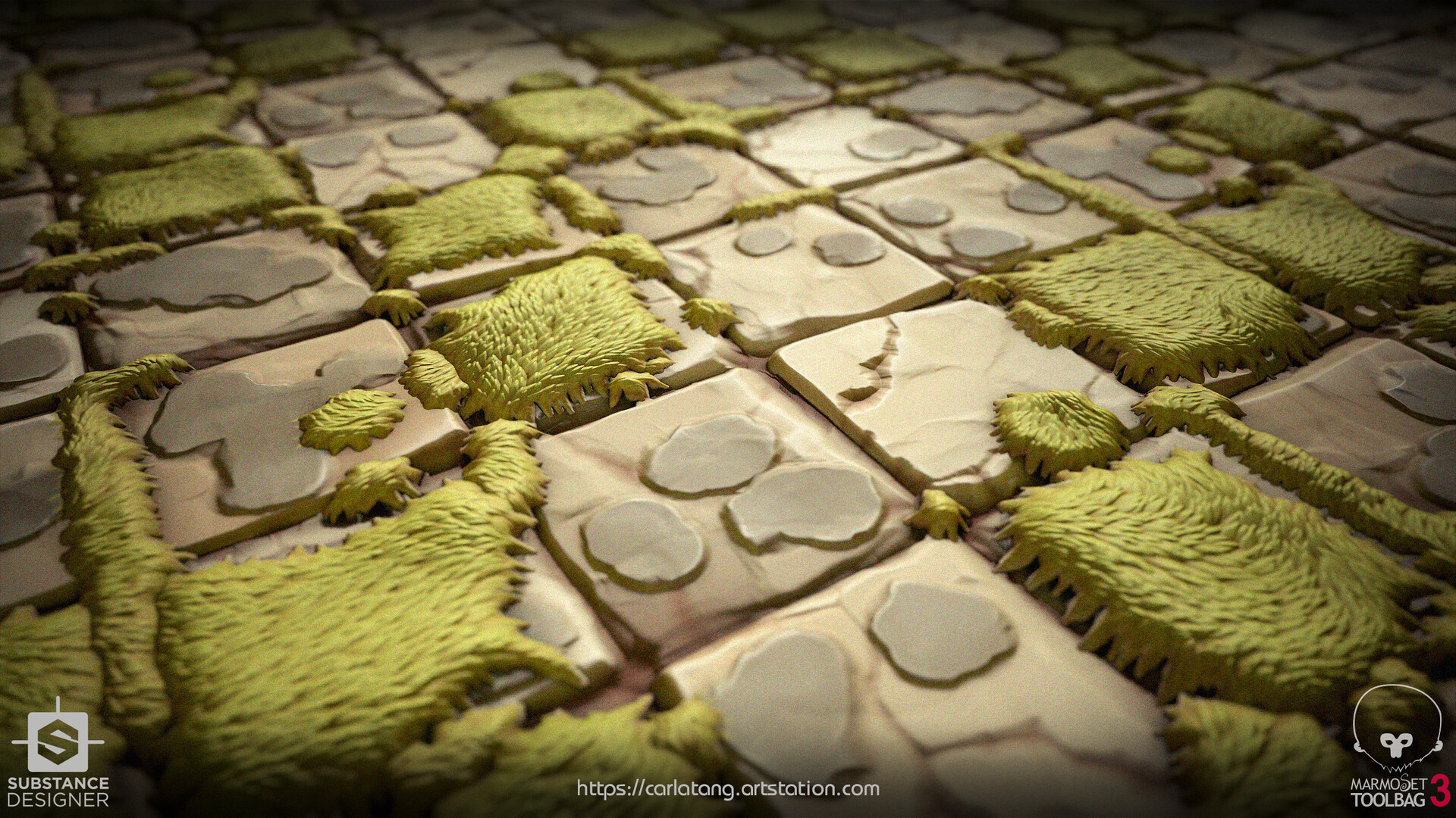 ArtStation - Substance_Stylized_Grass_Brick