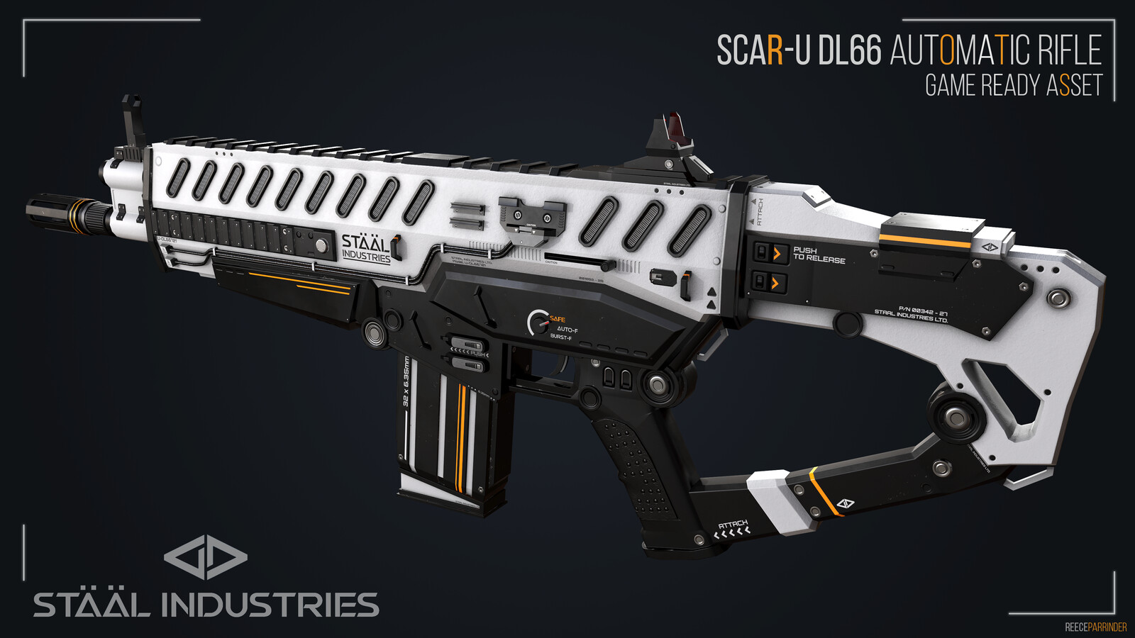 Reece Parrinder - Scar-U DL66 Automatic Rifle - Sci-Fi Assault Rifle