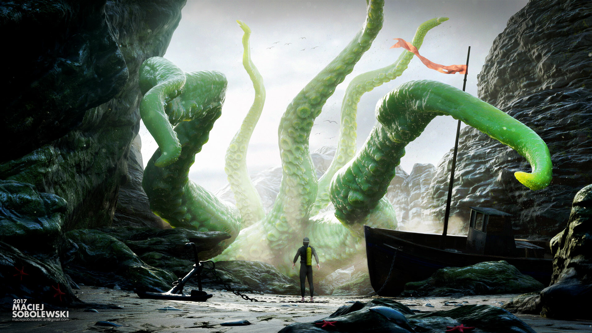 ArtStation - Jelly Octopus Attack | Illustration