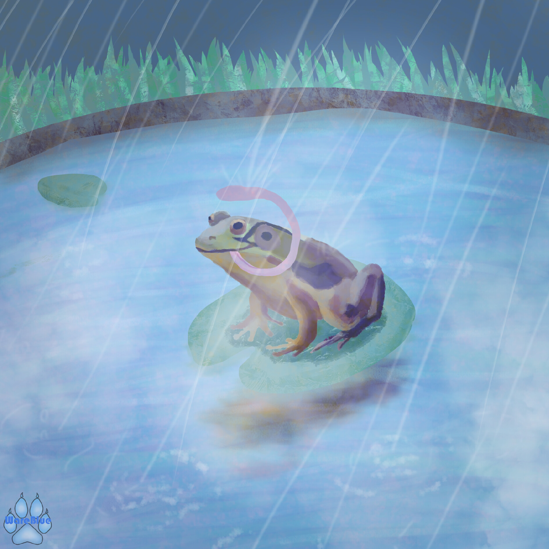 ArtStation - Frog and rain