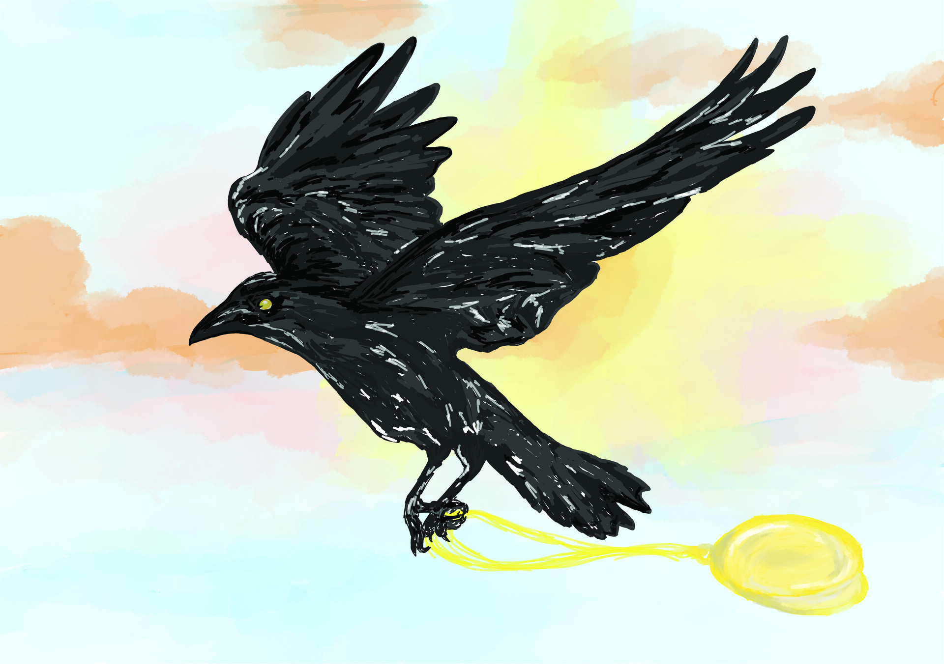 ArtStation - Crow in sky