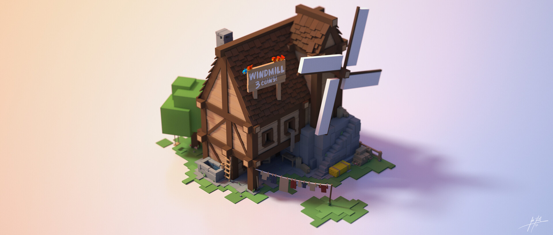 ArtStation - Low Poly - WindMill