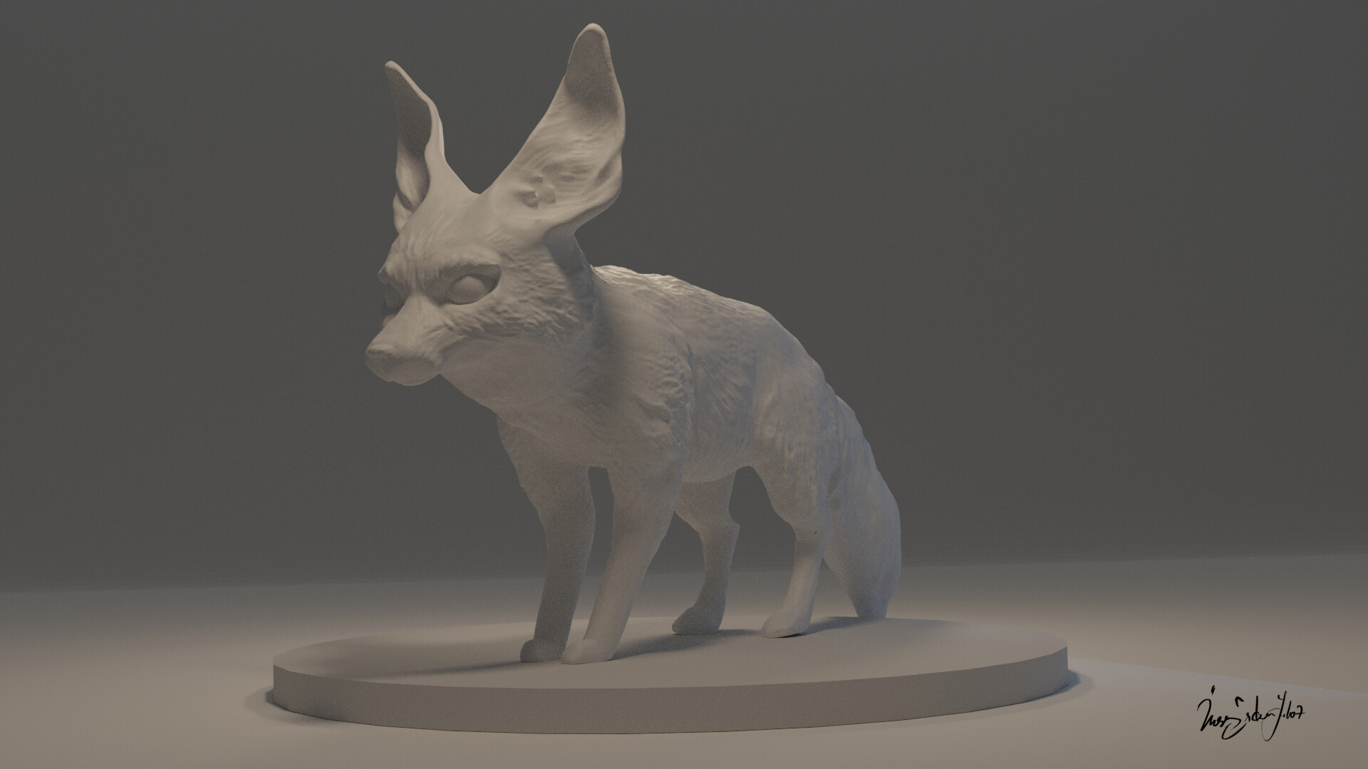 ArtStation - Fennec Fox Sculpture