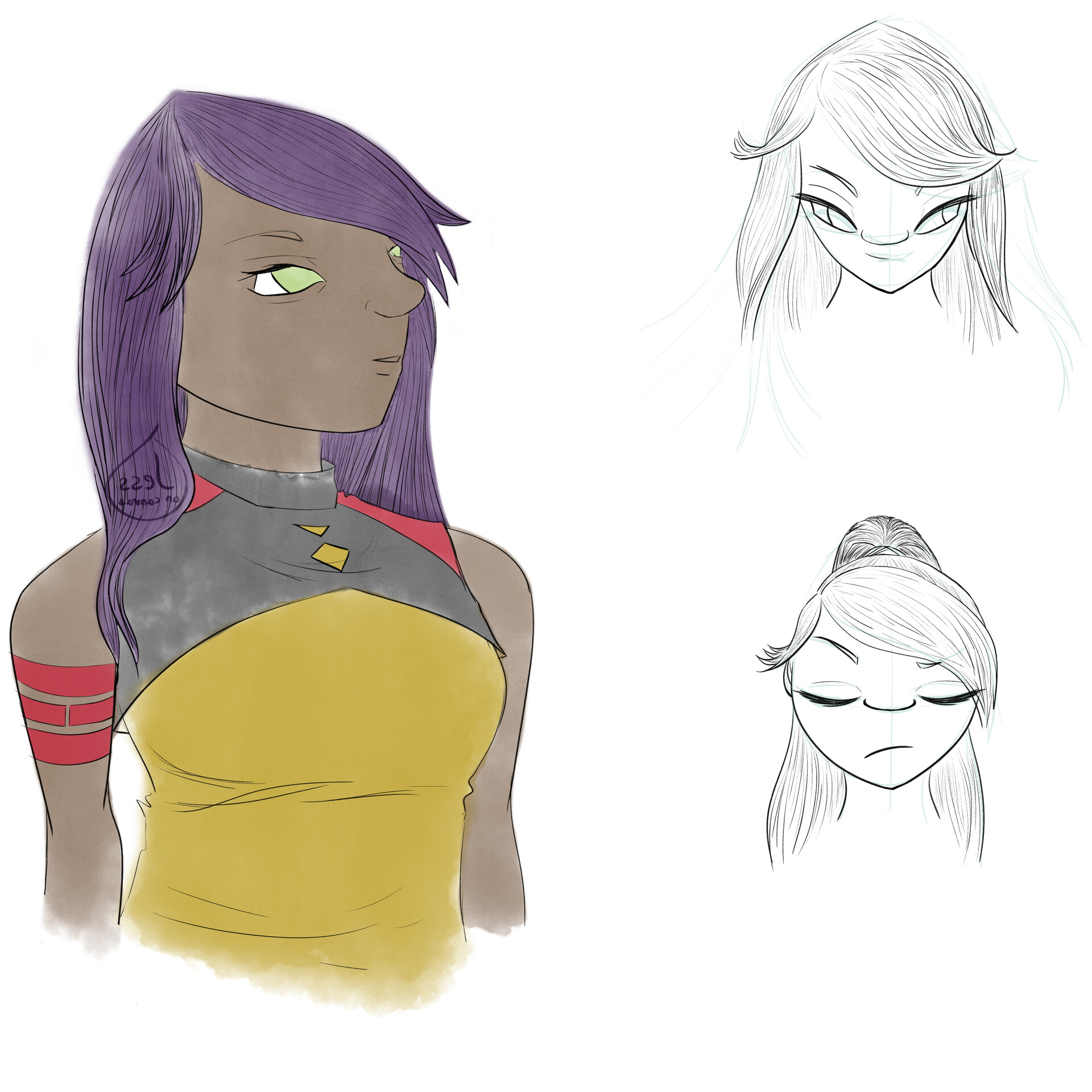 ArtStation - Character Design: Clo - facial expressions 1