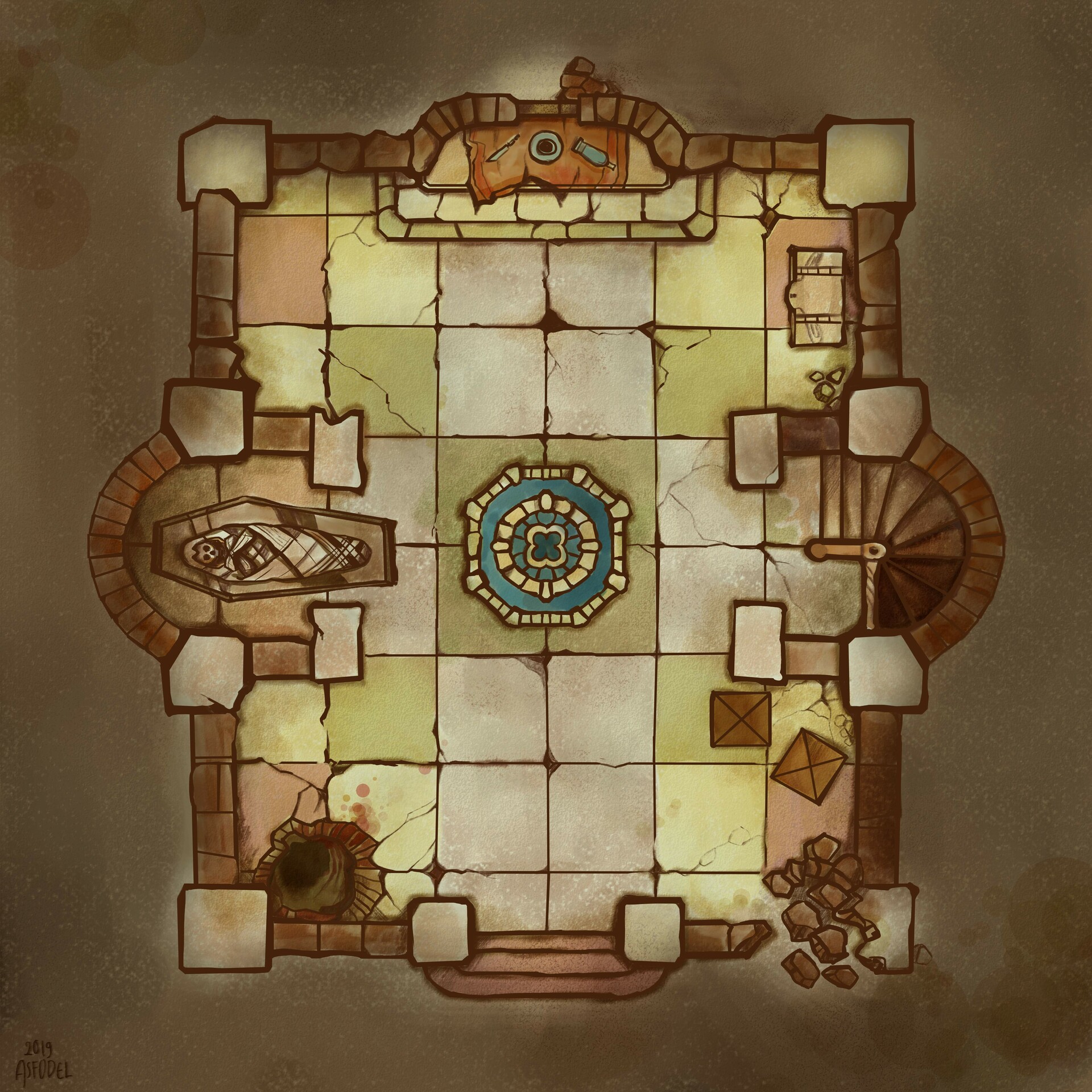 ArtStation - Small crypt - map