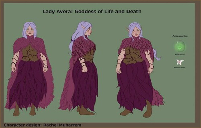 ArtStation - Lady Avera: Goddess Of Life and Death Character turnaround ...