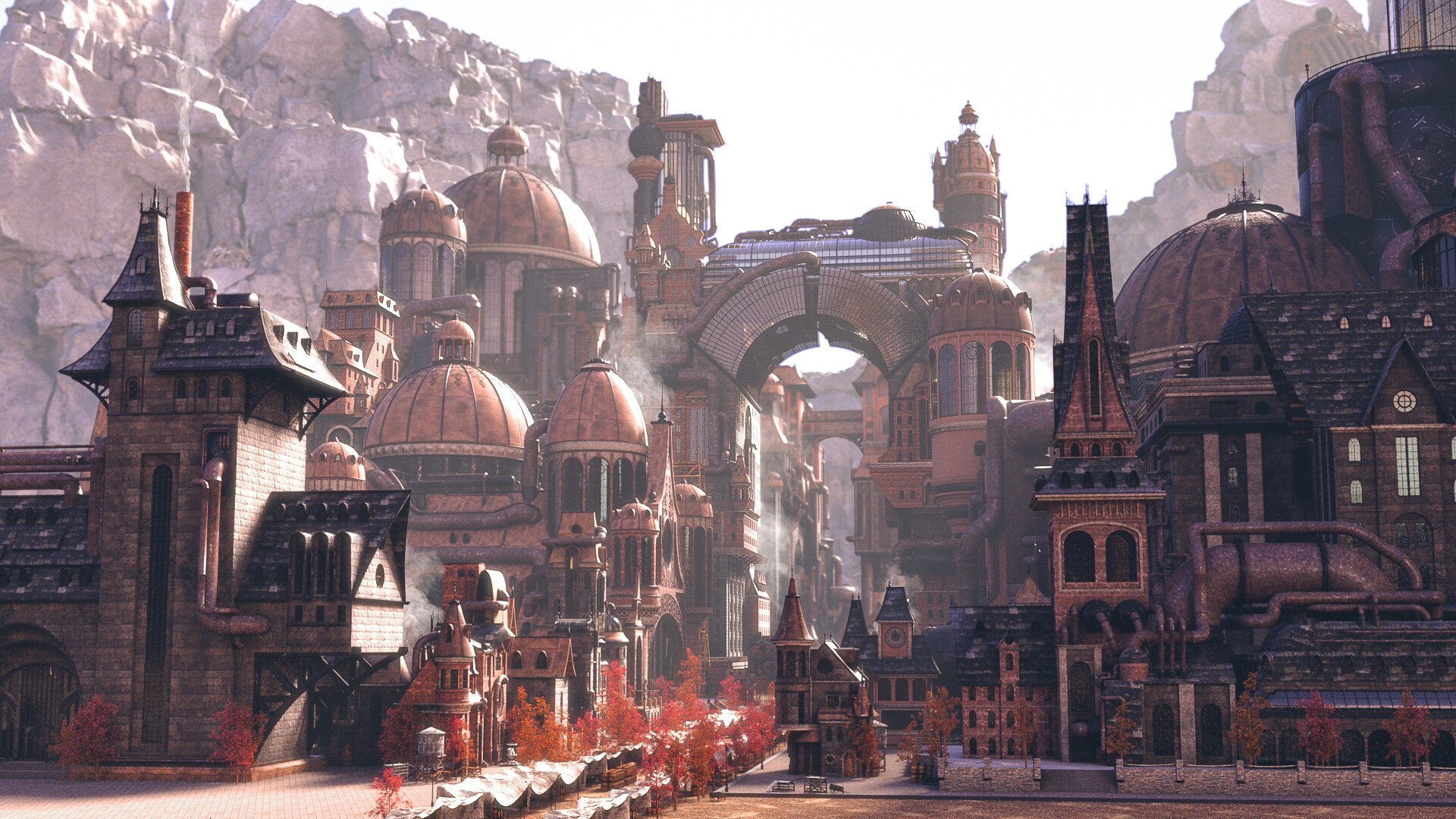ArtStation - 3D Environment_Steampunk_city