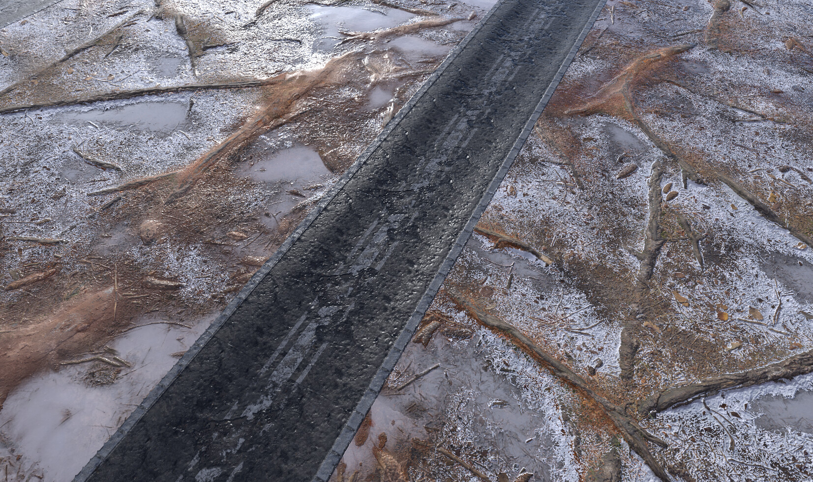 ArtStation - Grassy Snow Road Texture