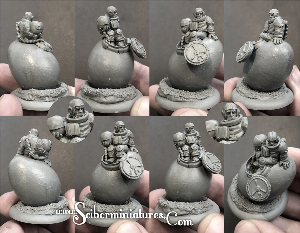 ArtStation - Dwarf Egg Astronaut miniature.