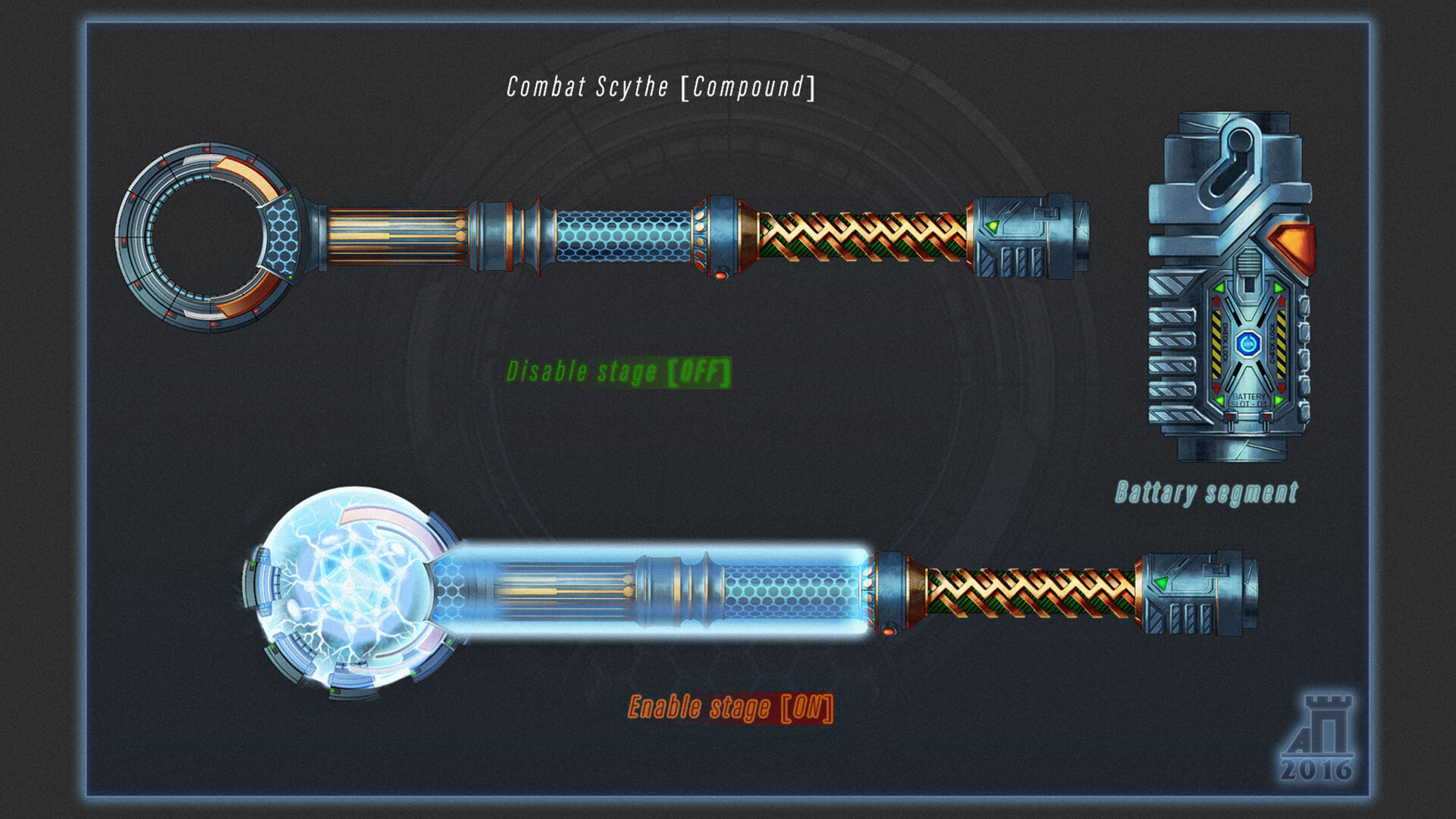 ArtStation - Component Battle Scythe (weapon concept)