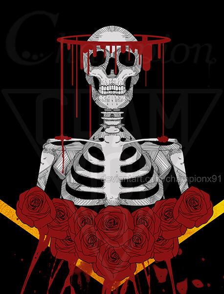 how to draw bleeding skull