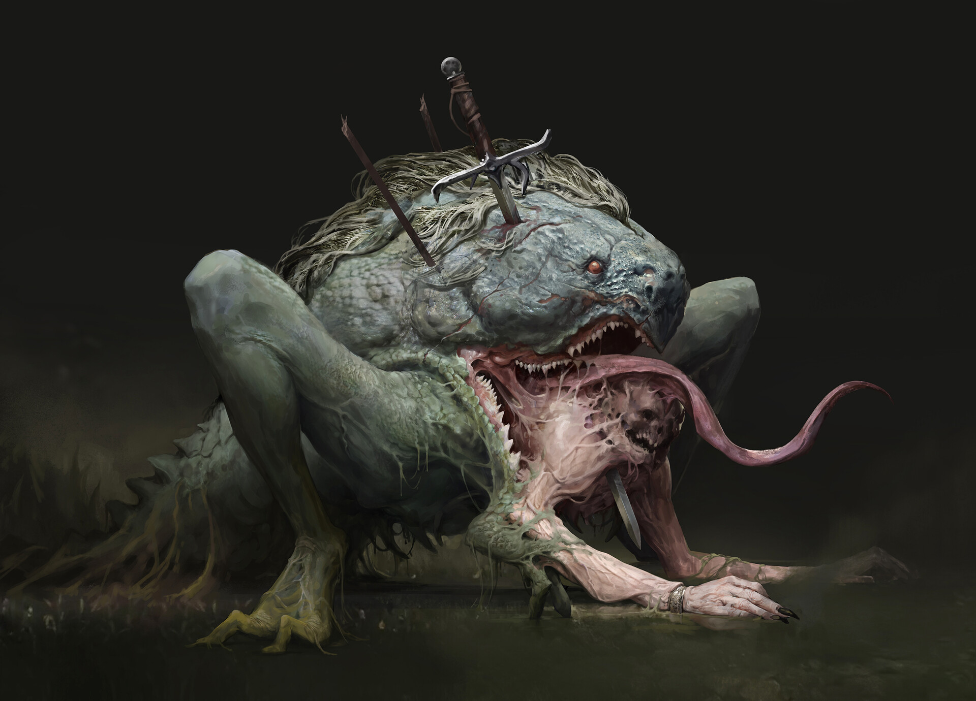 horror frog art