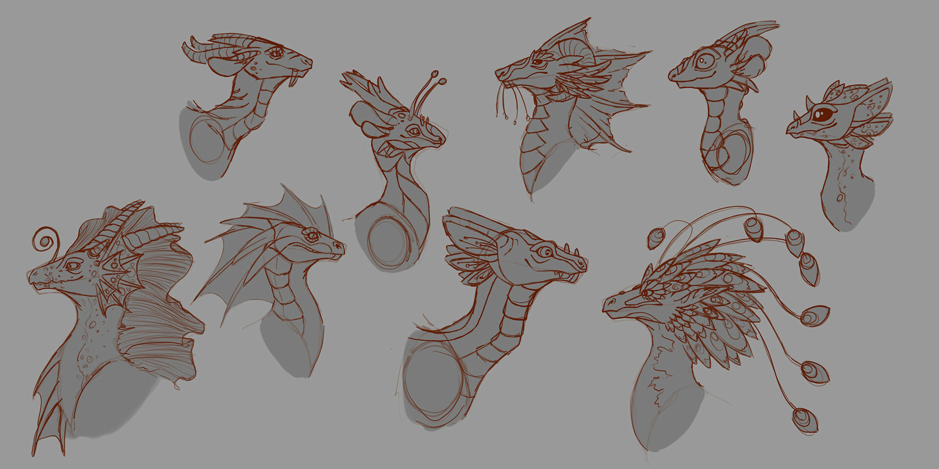 ArtStation - Major Dragons - head concepts