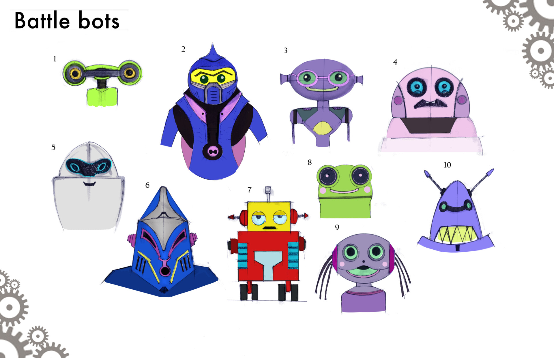 ArtStation - Battle bots face studies