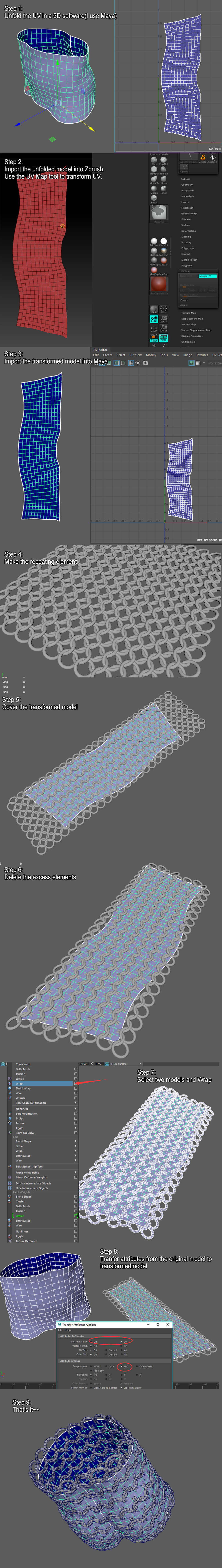 Joseon Zhao - Make a snapped chain armor with maya Transfer Attributes ...