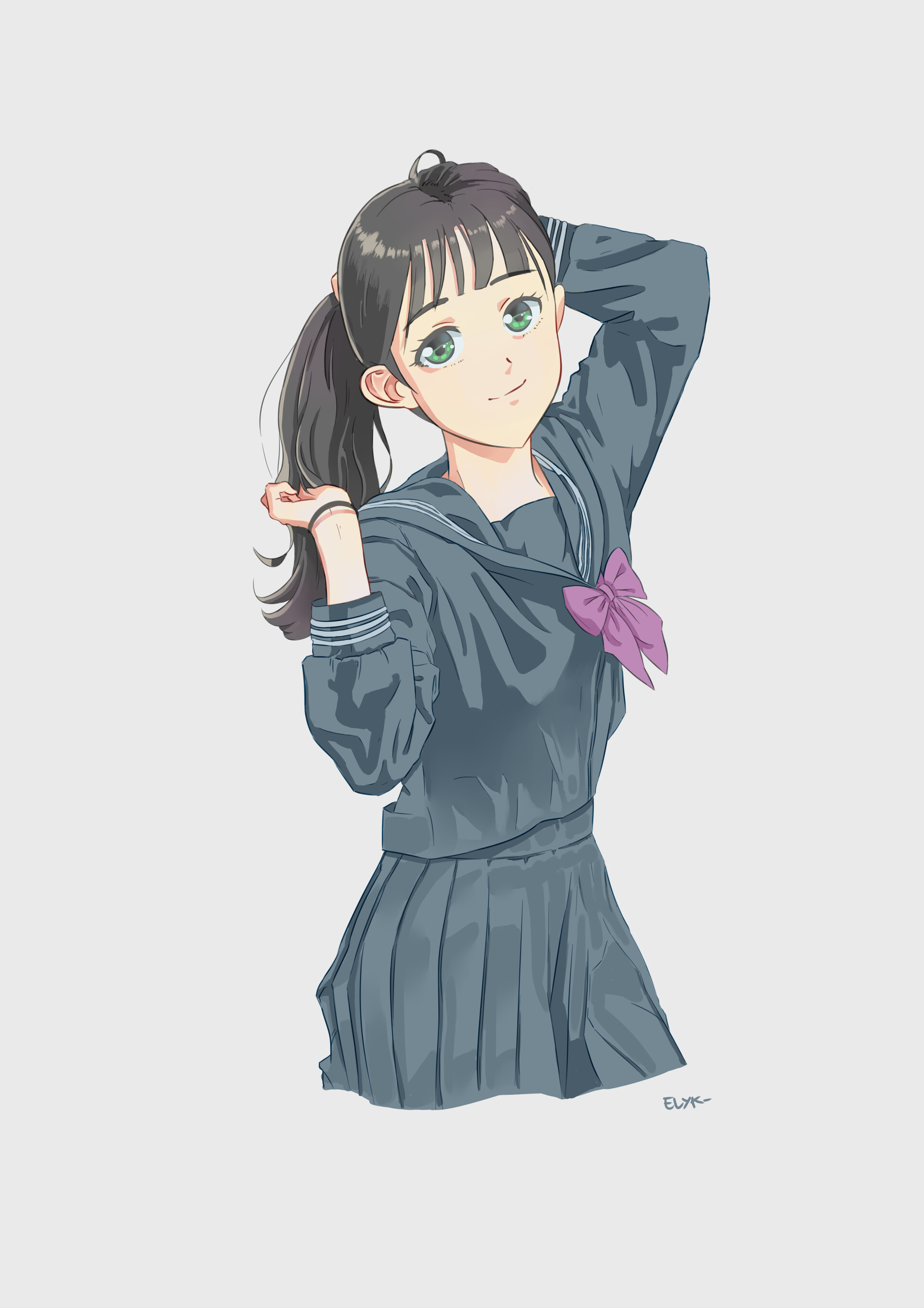 ArtStation - girl student anime