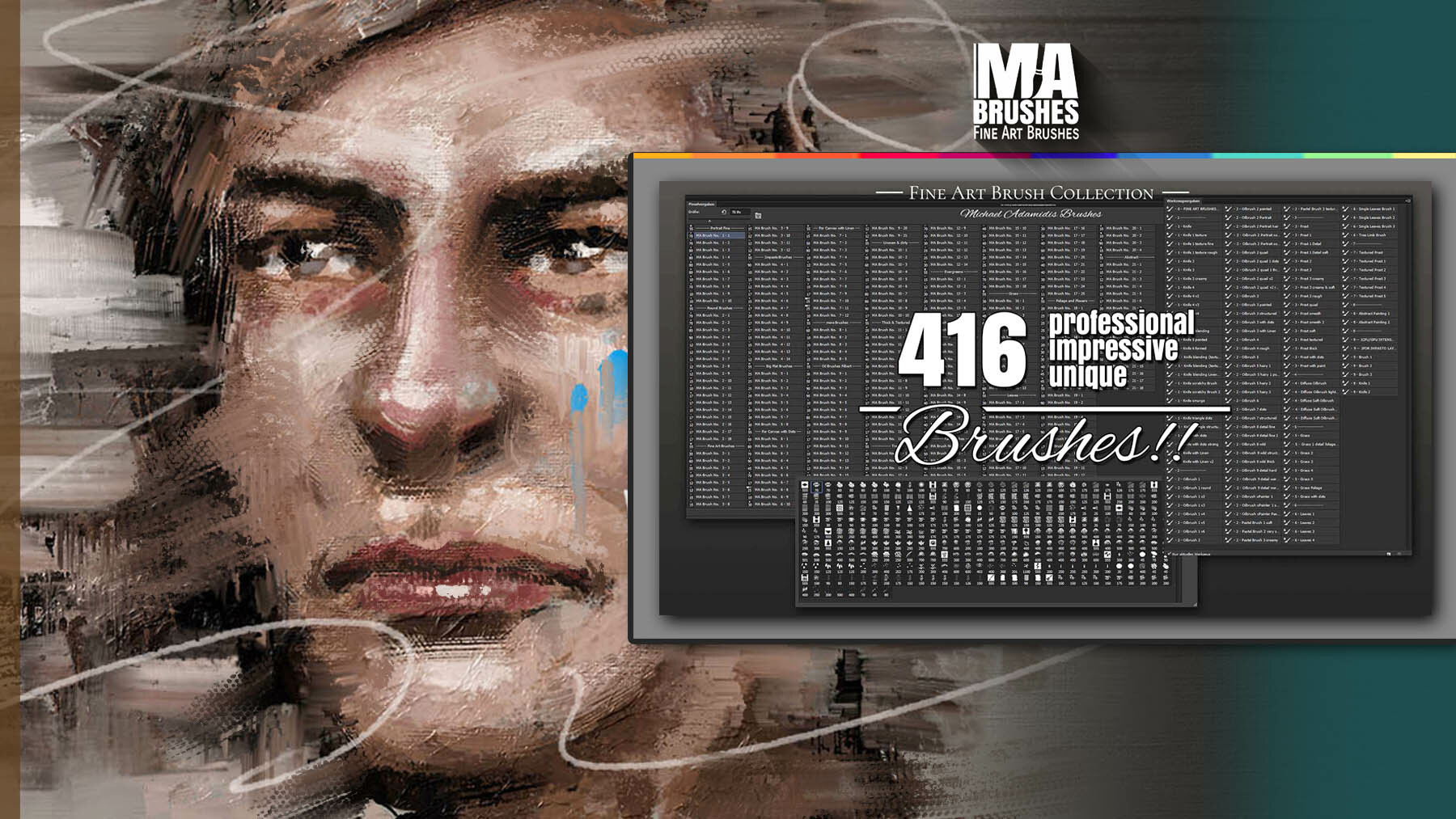 ArtStation - Photoshop Brushes Oil Painting Texture Brush Pack