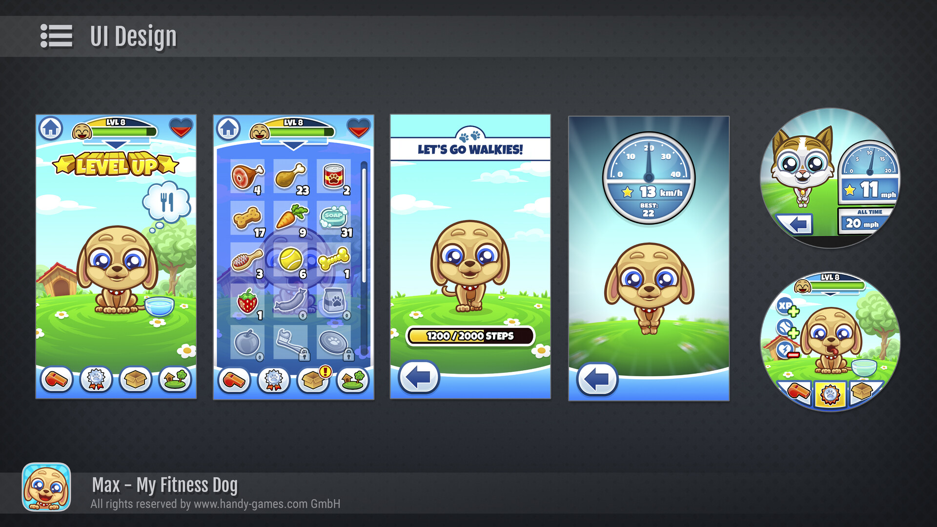 ArtStation - Max: My Fitness Dog - UI Design