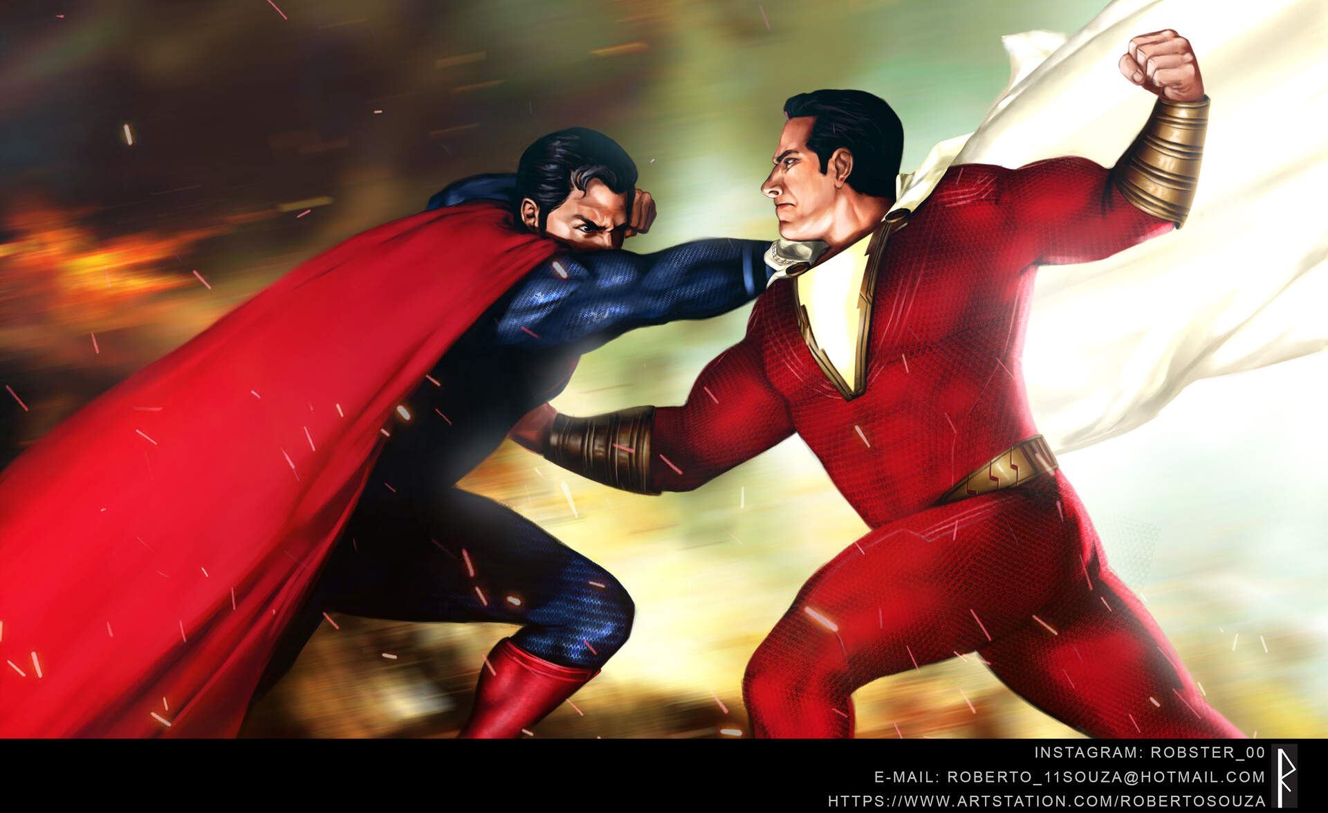 ArtStation - Superman VS Shazam