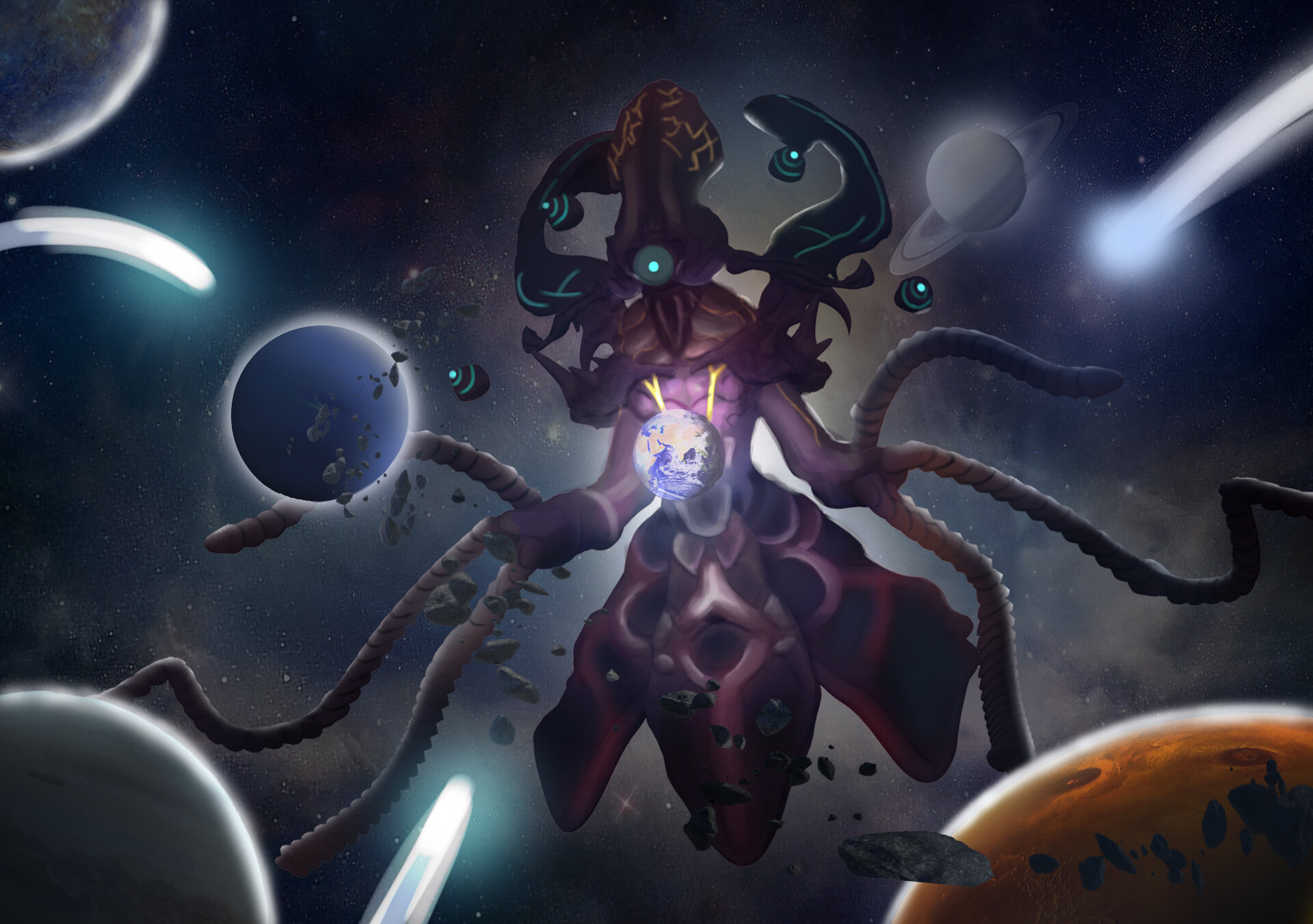 ArtStation - Squid Alien (Zbrush Illustration)